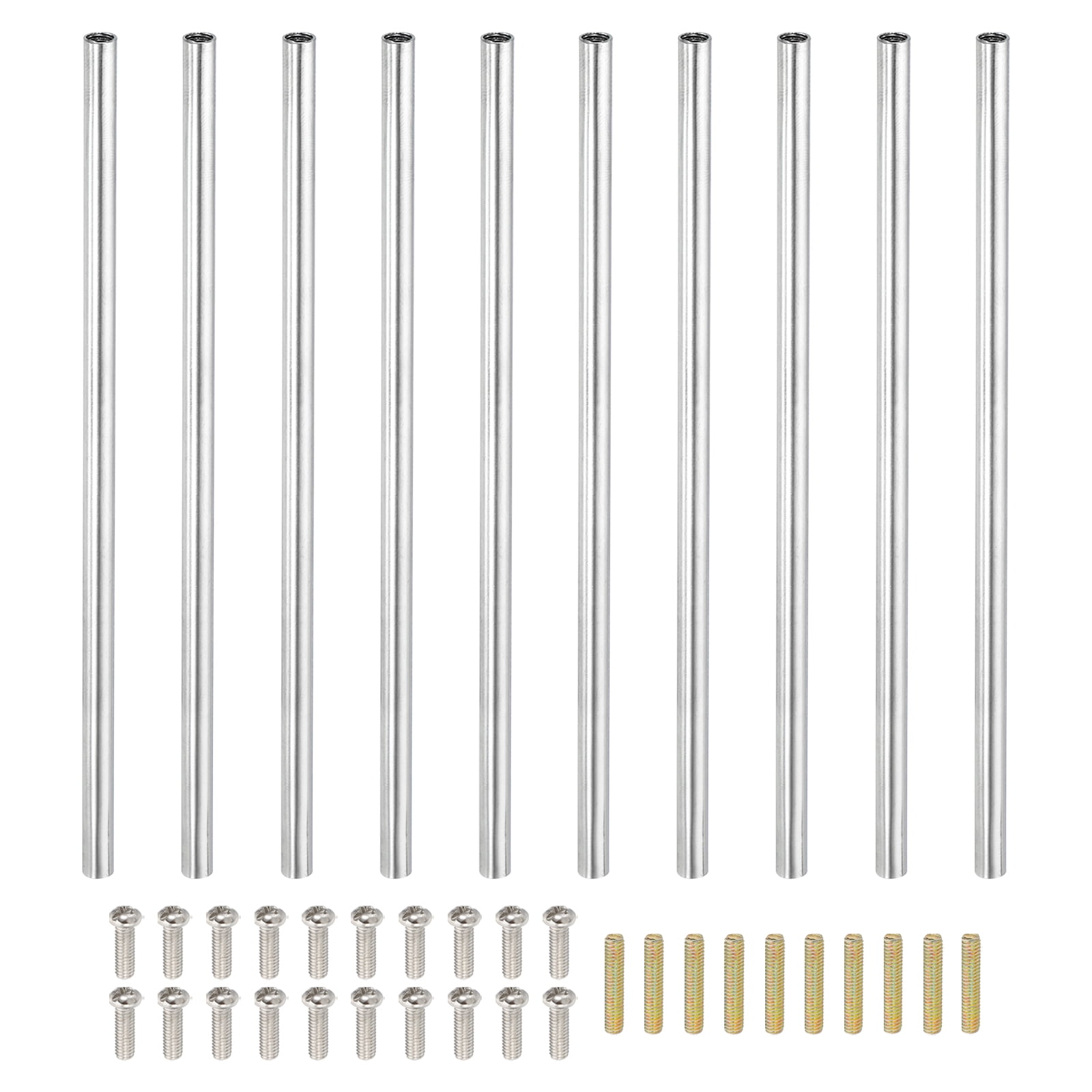 Uxcell 130mm (5.1") Round Coupling Nuts Kit, M4 Thread Connector with ...