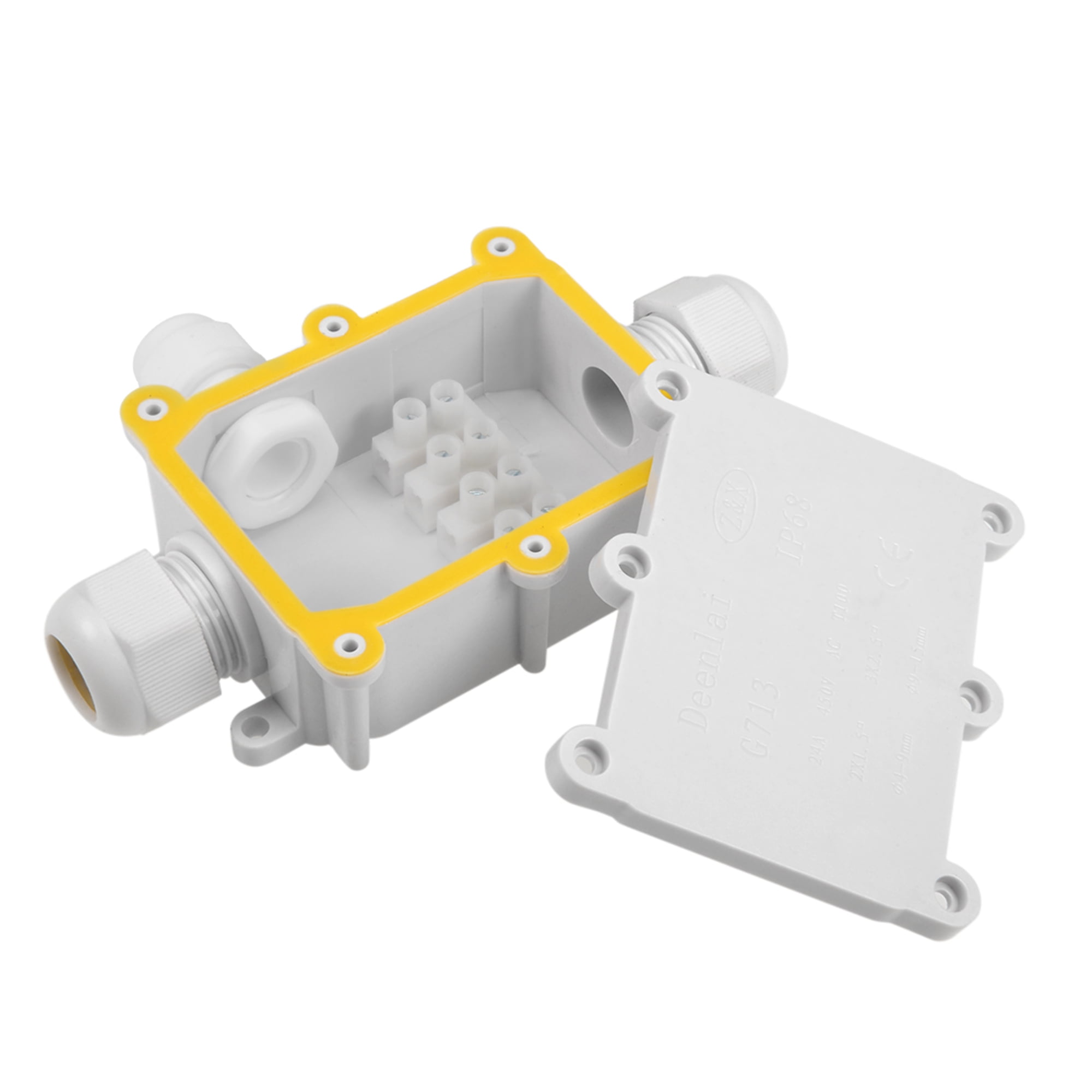 Uxcell 131x89x37mm IP68 3 Way PG9 Waterproof Cable Gland Junction Box ...