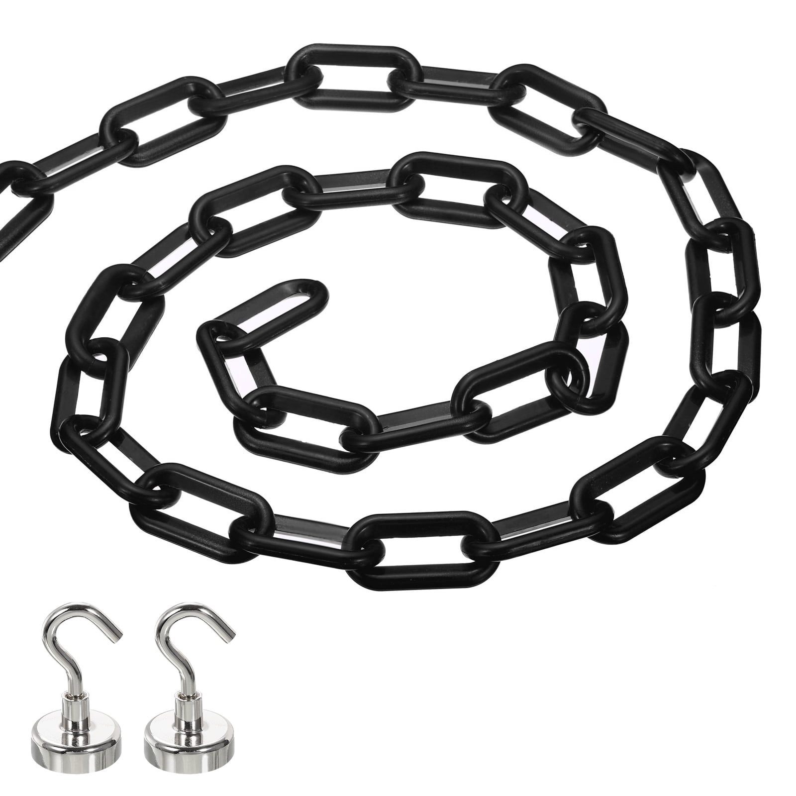 Uxcell 13Ft Plastic Chain Barrier, Safety Link Chain Stanchion with 2 ...