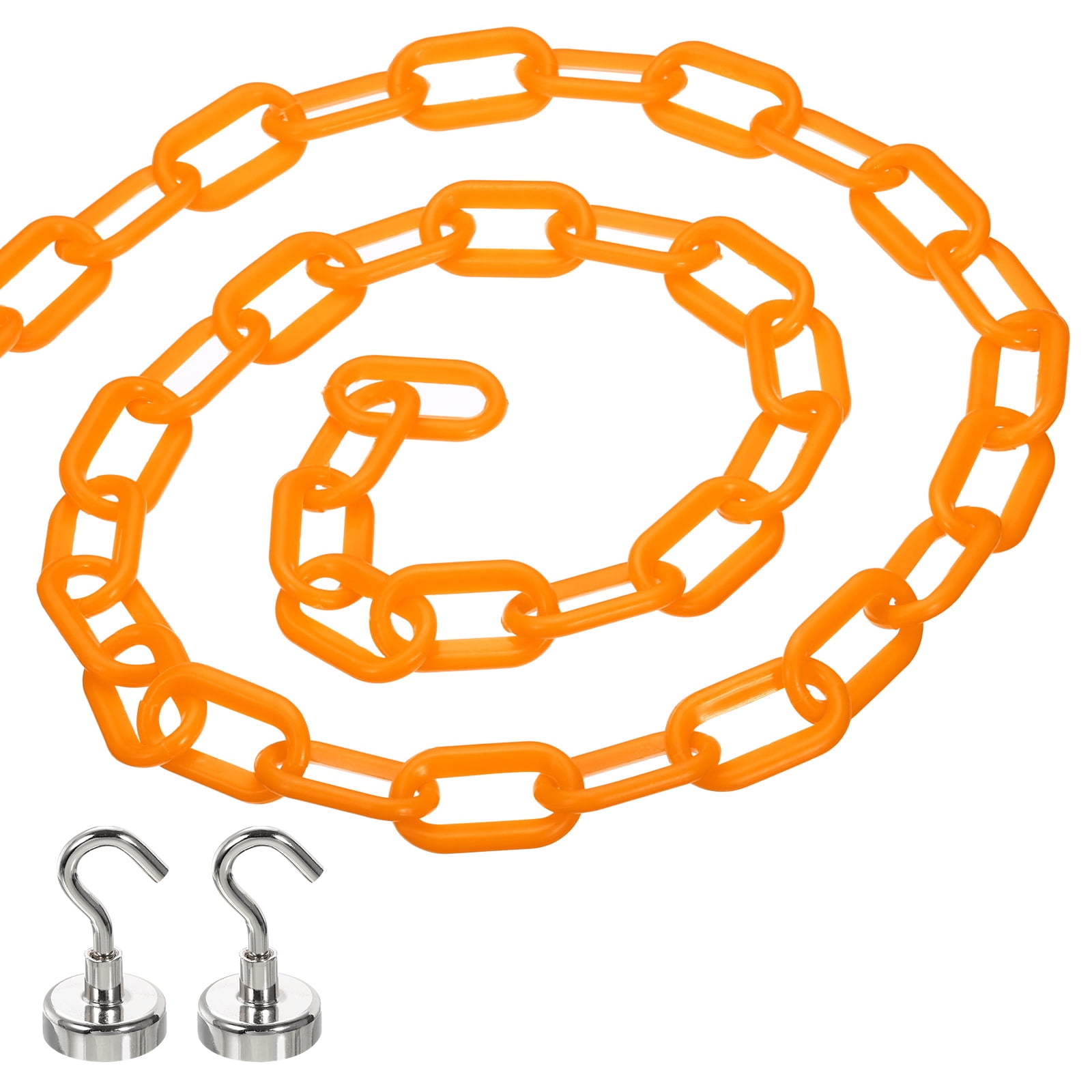 Uxcell 13Ft Plastic Chain Barrier, Safety Link Chain Stanchion with 2 ...