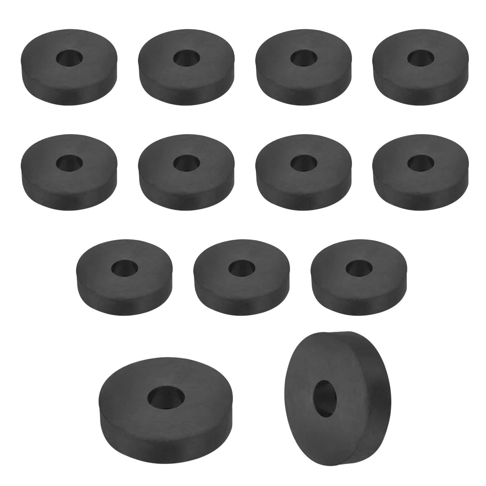 Uxcell 13Pcs Rubber Spacers, 40mm OD, 10mm ID, 10mm Thick Black Round ...