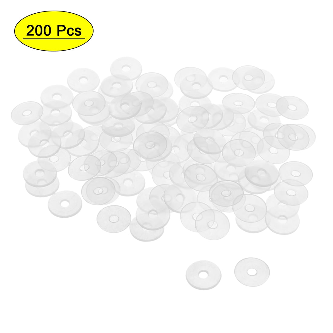 Uxcell 13mm O.D. 0.9mm Thick Nylon Flat Washers for M3 Screw Bolt, 200 ...