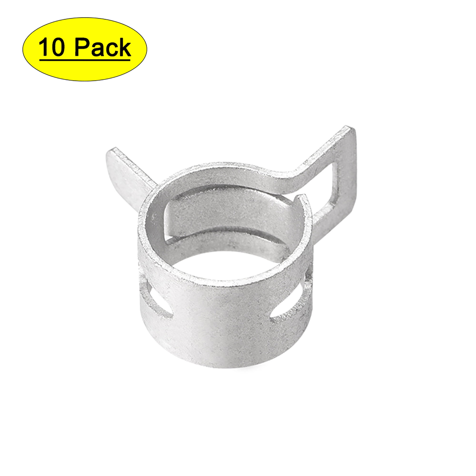 Uxcell 13mm Silver Tone Steel Band Spring Clamp for Fuel Line Silicone ...