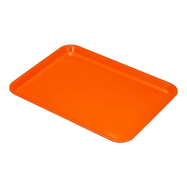 Uxcell 13x10" Orange Plastic Fast Food Tray, Rectangle Serving Tray for ...