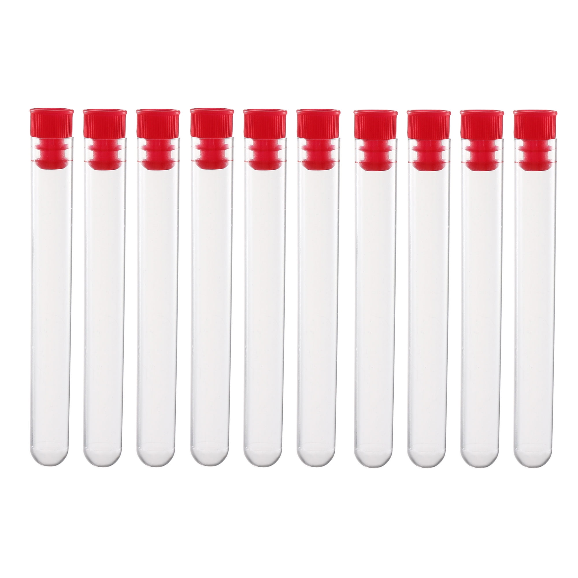 Uxcell 13x100mm Polystyrene Round Bottom Centrifuge Test Tubes Red 50 ...