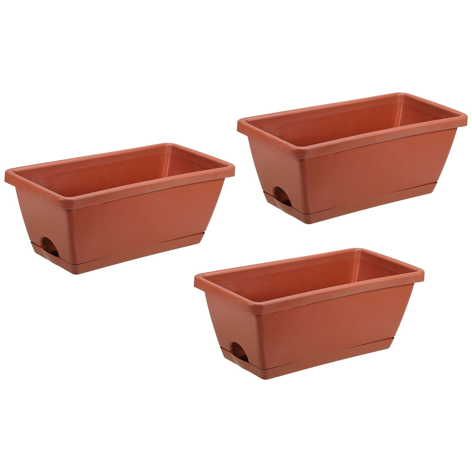 Uxcell 14.1"x6.7"x5.3" Rectangular Window Box Planter Plastic Pots with ...