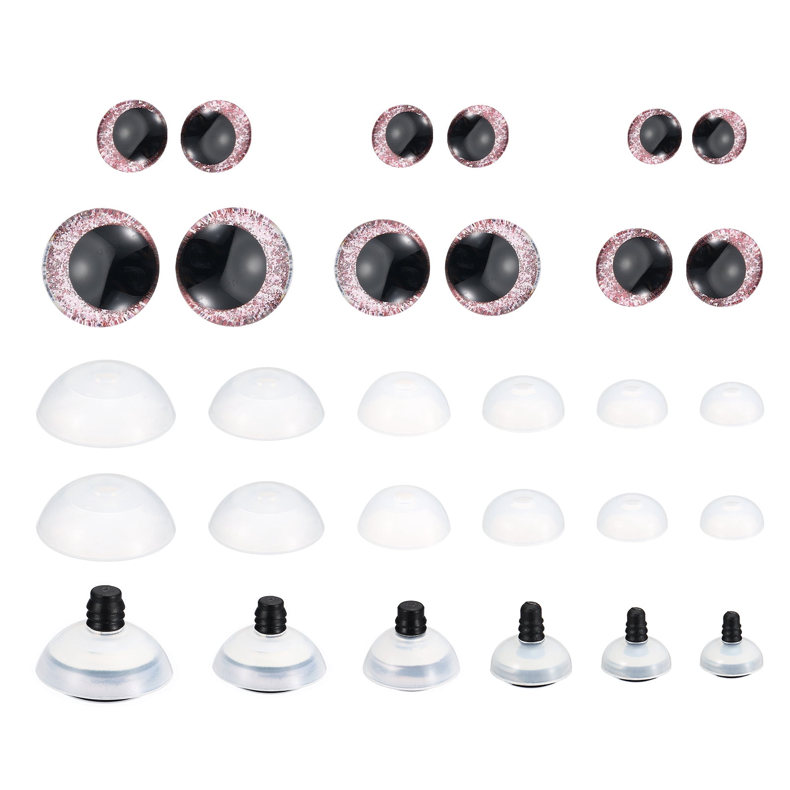 Uxcell 14-30mm Flash Safety Eyes, 34 Set Colorful Crocheting Safety ...