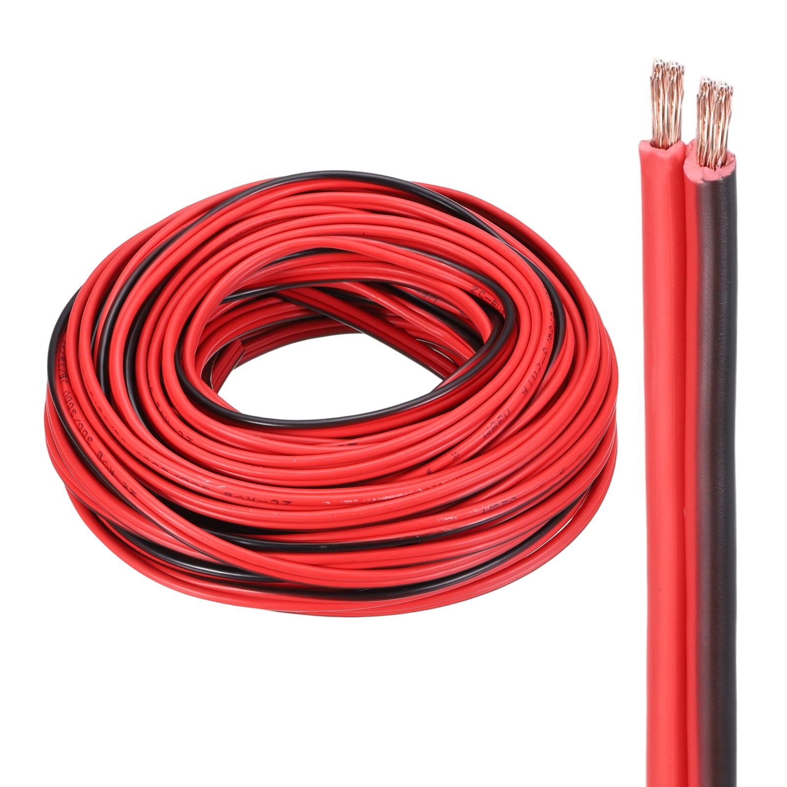 Uxcell 14 Gauge 2 Conductors Electrical Wire, 50ft Red Black Cable ...