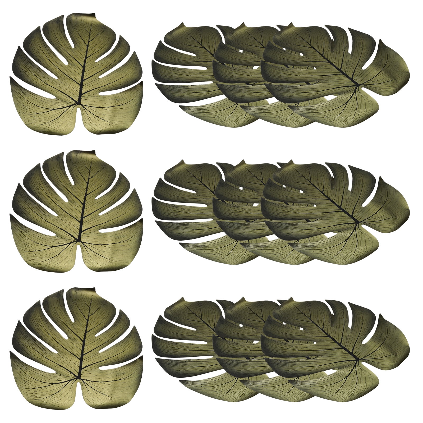 Uxcell 14" Gold Palm Leaves, 12 Pack Artificial Palm Leaves Faux Palm ...