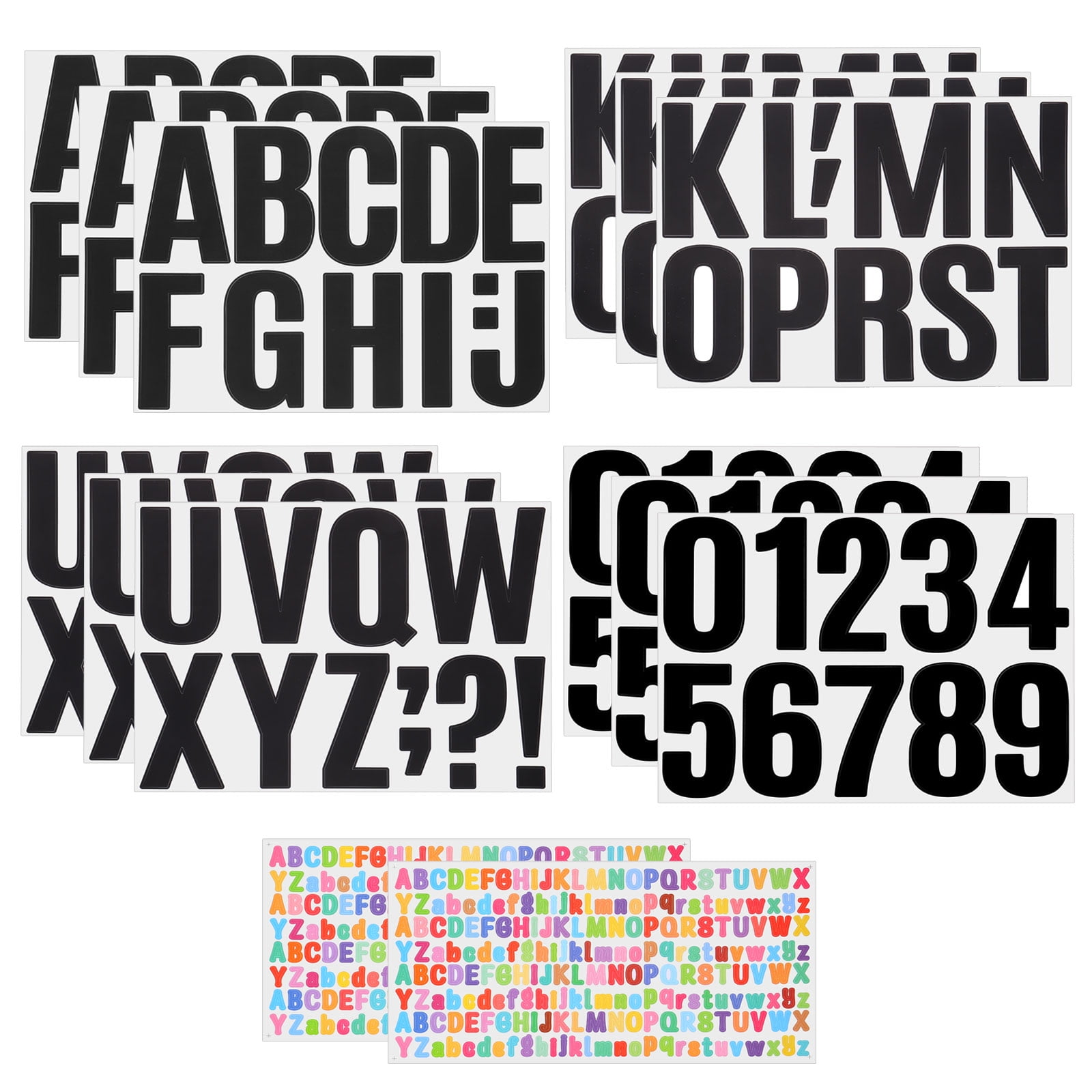Uxcell 14 Sheets 4" Vinyl Letters Stickers and 1/2" Numbers Mini ...
