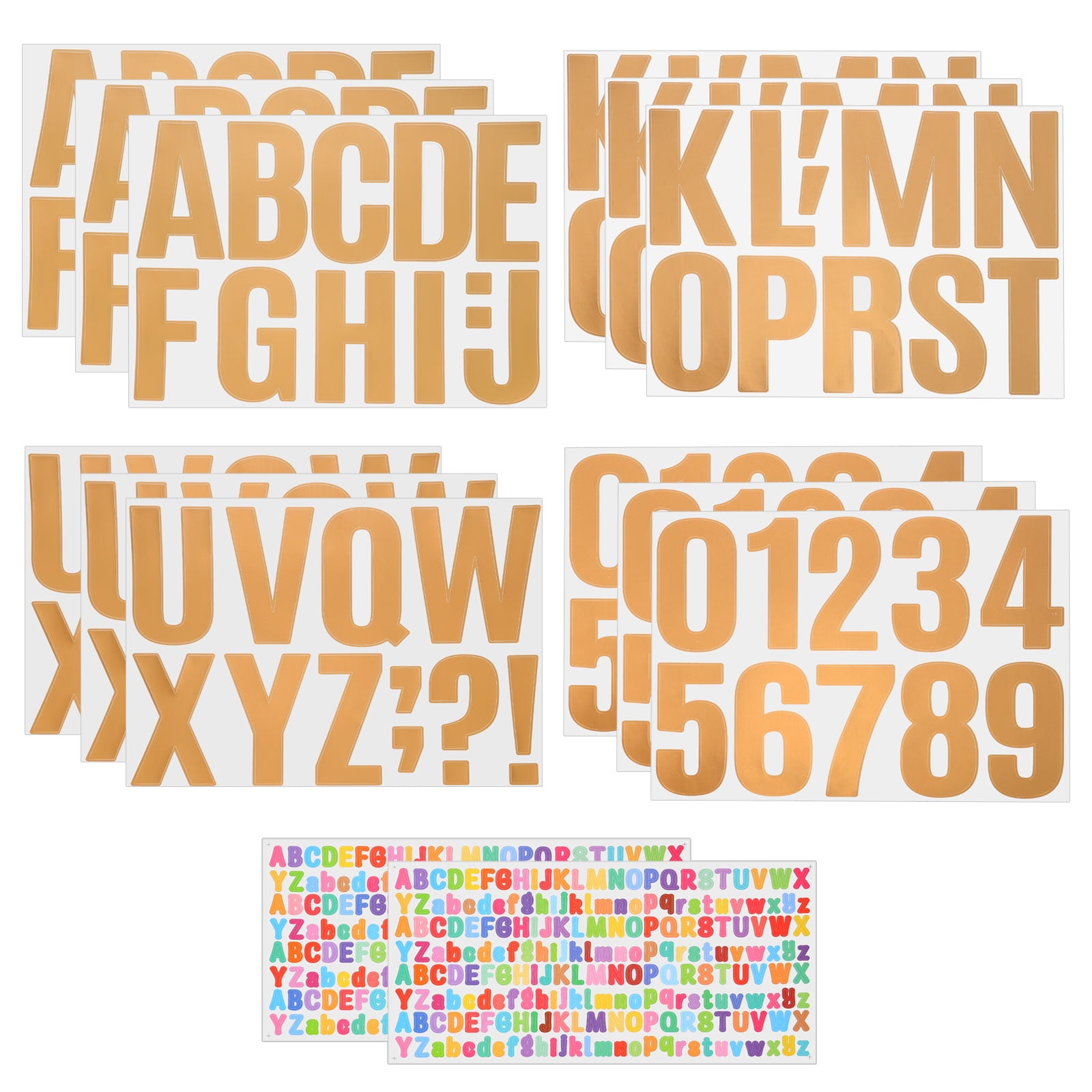 Uxcell 14 Sheets 4" Vinyl Letters Stickers and 1/2" Numbers Mini ...