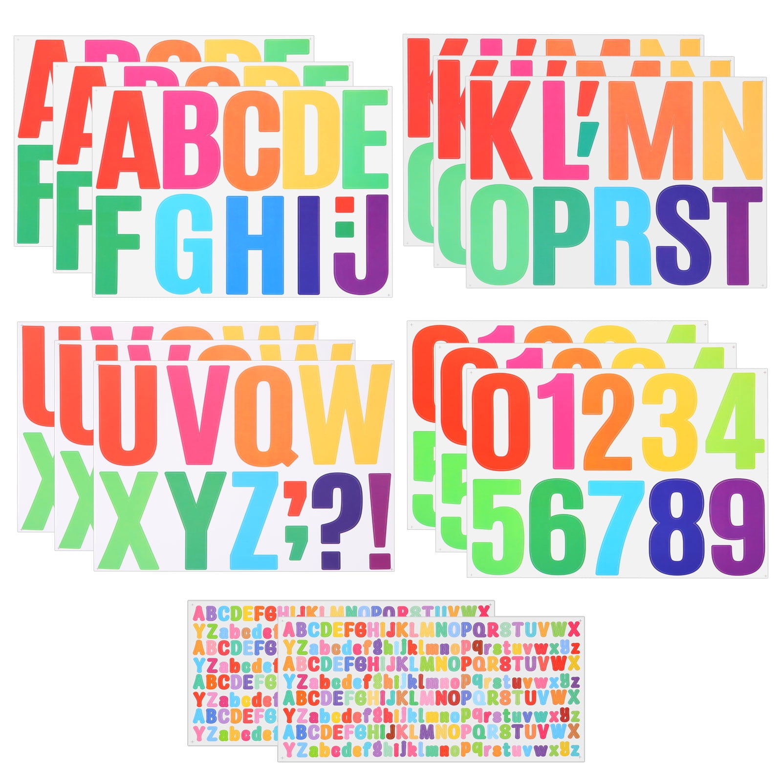 Uxcell 14 Sheets 4" Vinyl Letters Stickers and 1/2" Numbers Mini ...