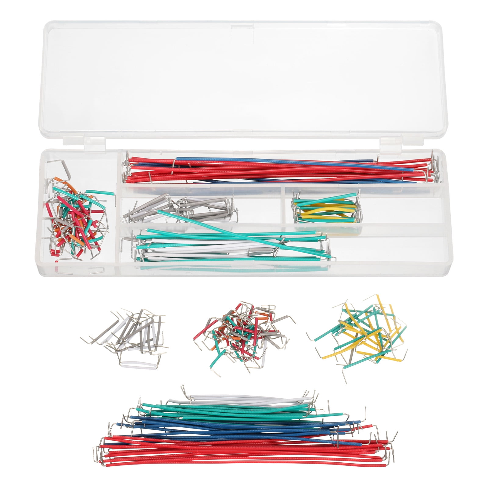 Uxcell 140Pcs 1Pin Breadboard Jumper Wire Set 2-125mm Length U Shape ...