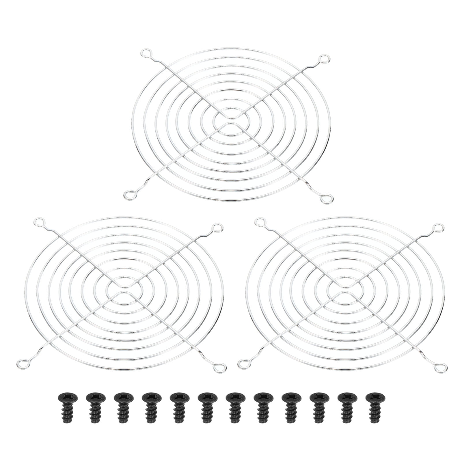 Uxcell 140mm PC Fan Grill with Screws 3pcs Metal Ventilator Grills ...