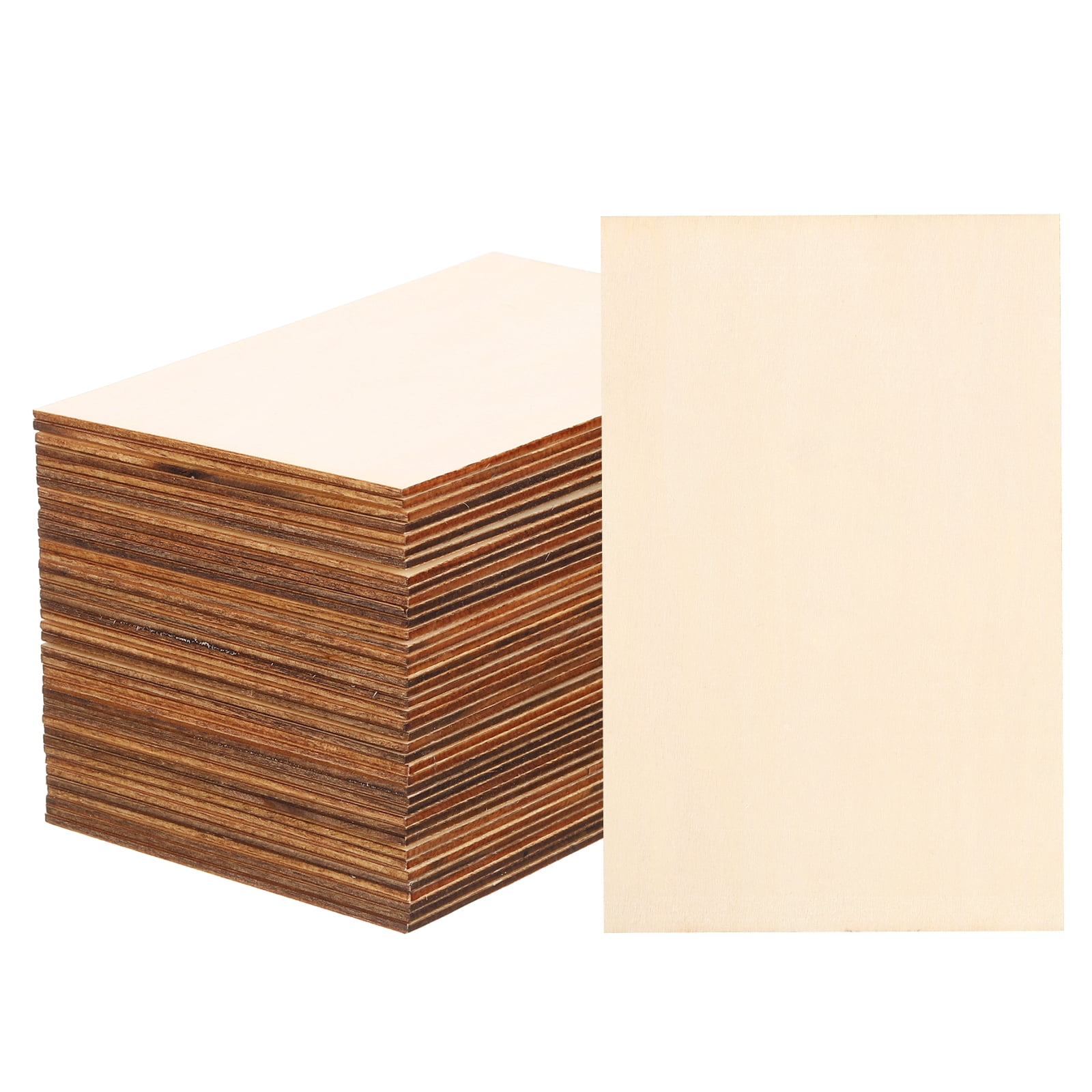 Uxcell 140x90mm Wood Pieces, 40 Pack Unfinished Rectangle Wood Shapes ...