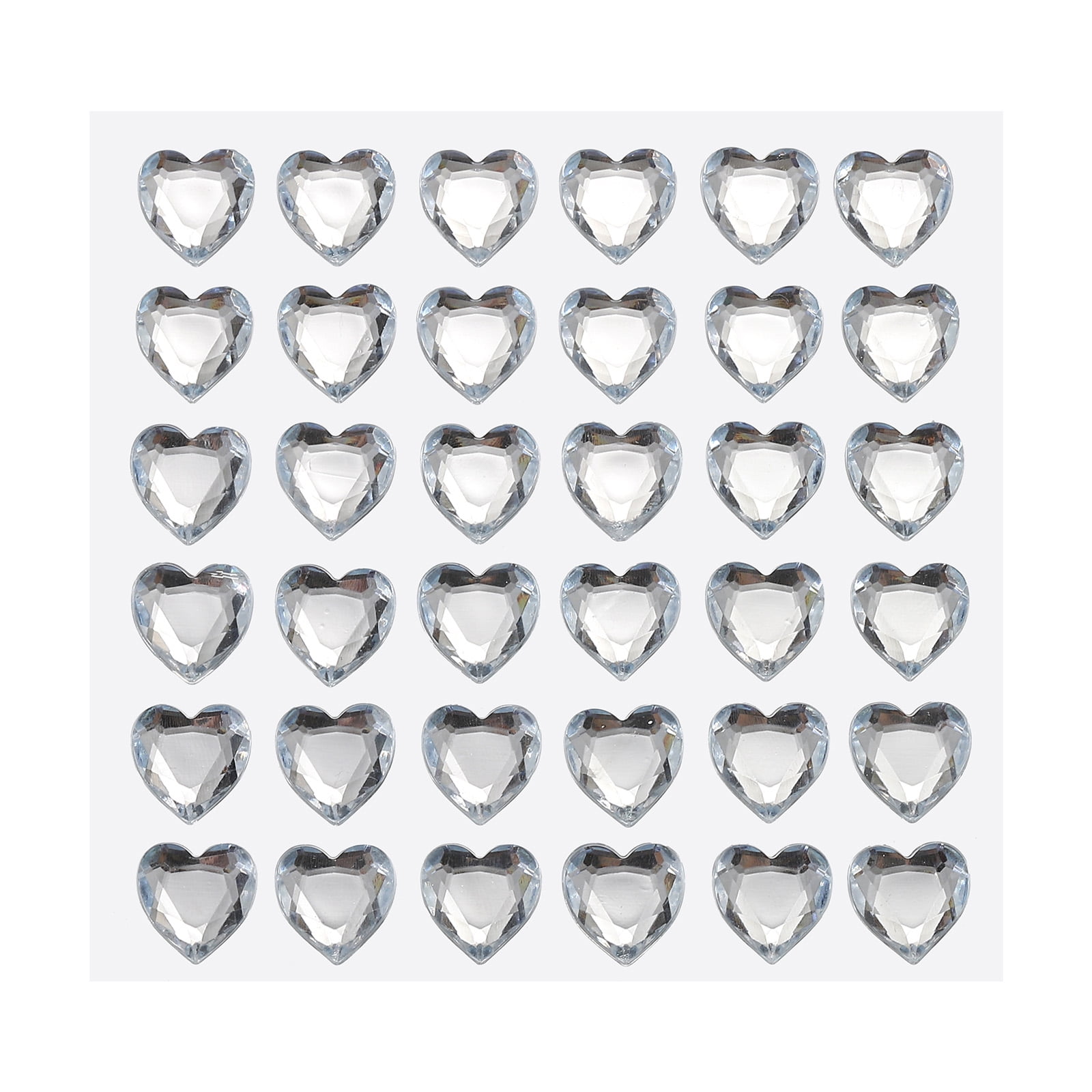 Uxcell 144 Pcs Heart Rhinestone 10mm Self Adhesive Gems Stickers ...