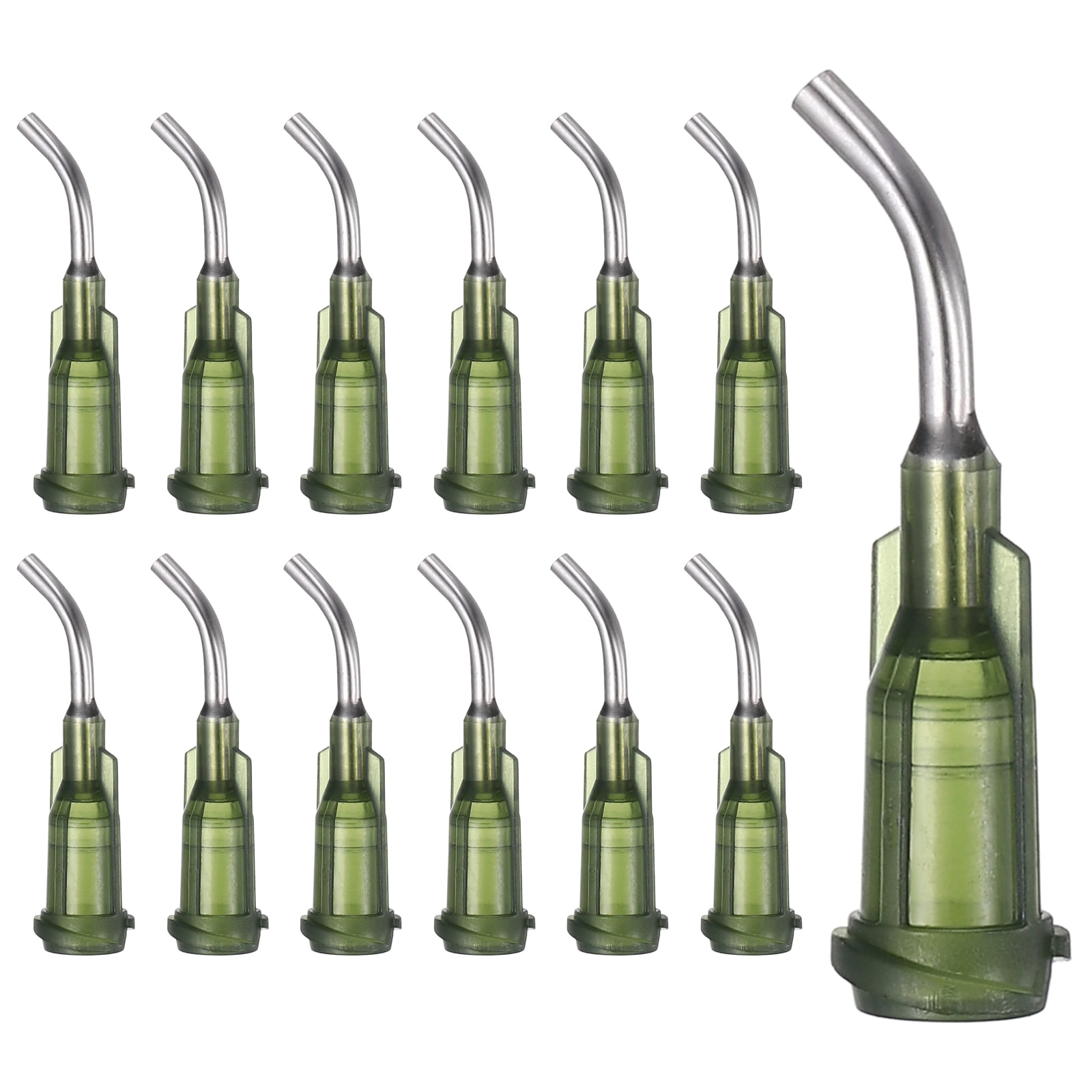 Uxcell 14Ga Angled Dispensing Needles, 25Pcs 0.5Inch 45° Curved ...