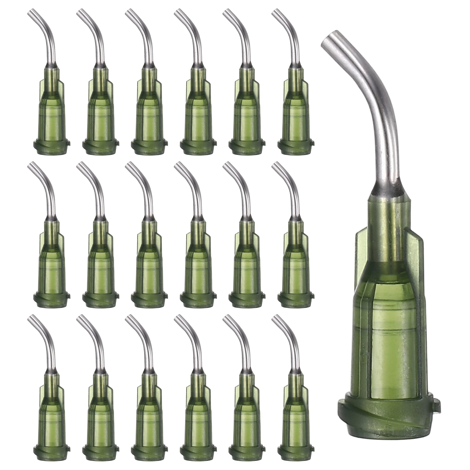 Uxcell 14Ga Angled Dispensing Needles, 66Pcs 0.5Inch 45° Curved ...