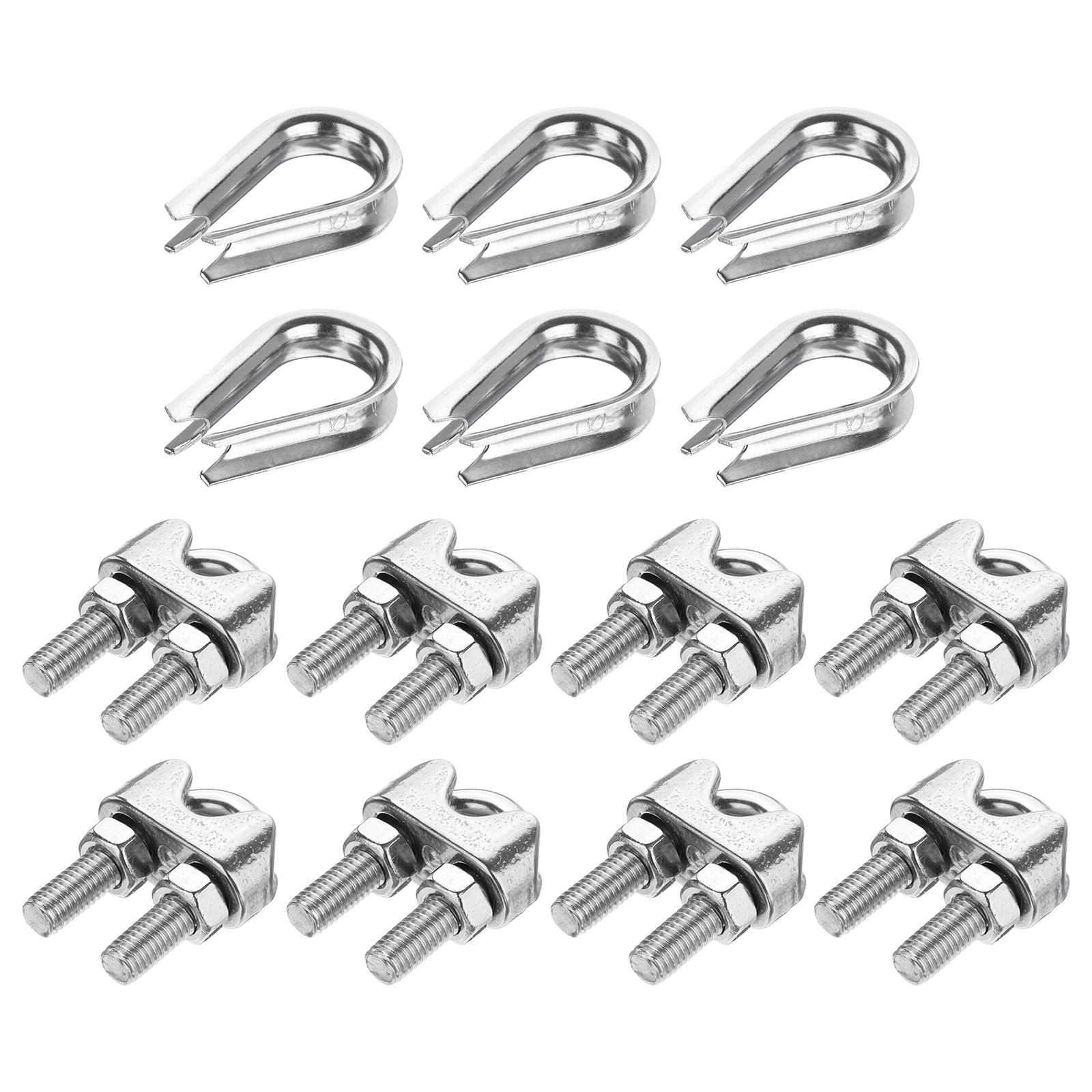 Uxcell 14Pcs M5(5mm) Wire Rope Cable Clamp Thimble and Crimping Loop ...