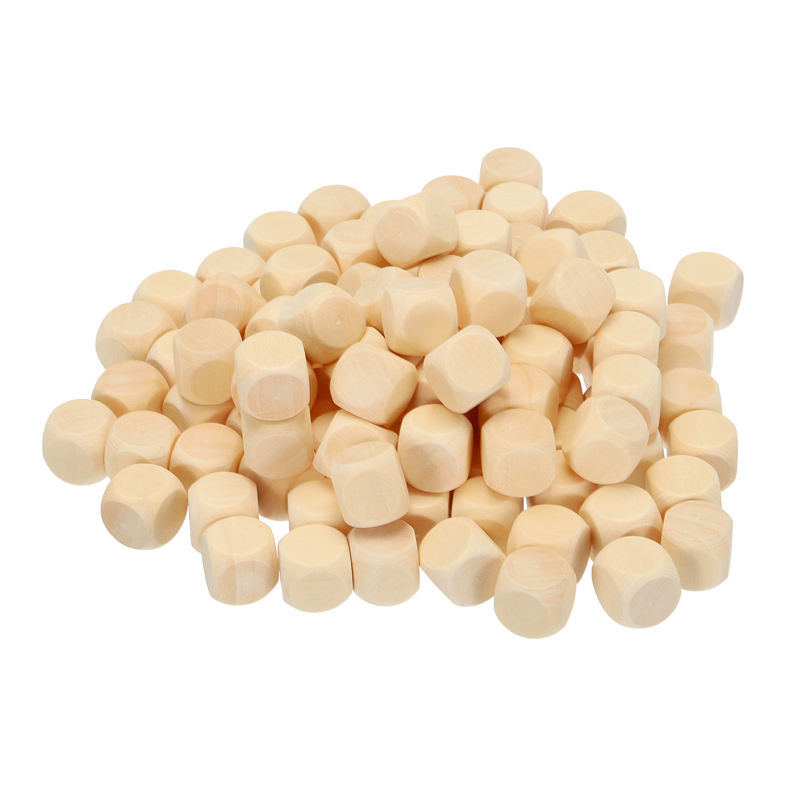 Uxcell 14mm Blank Wooden Dice, 100 Pack Unfinished Wooden Blocks 6 ...