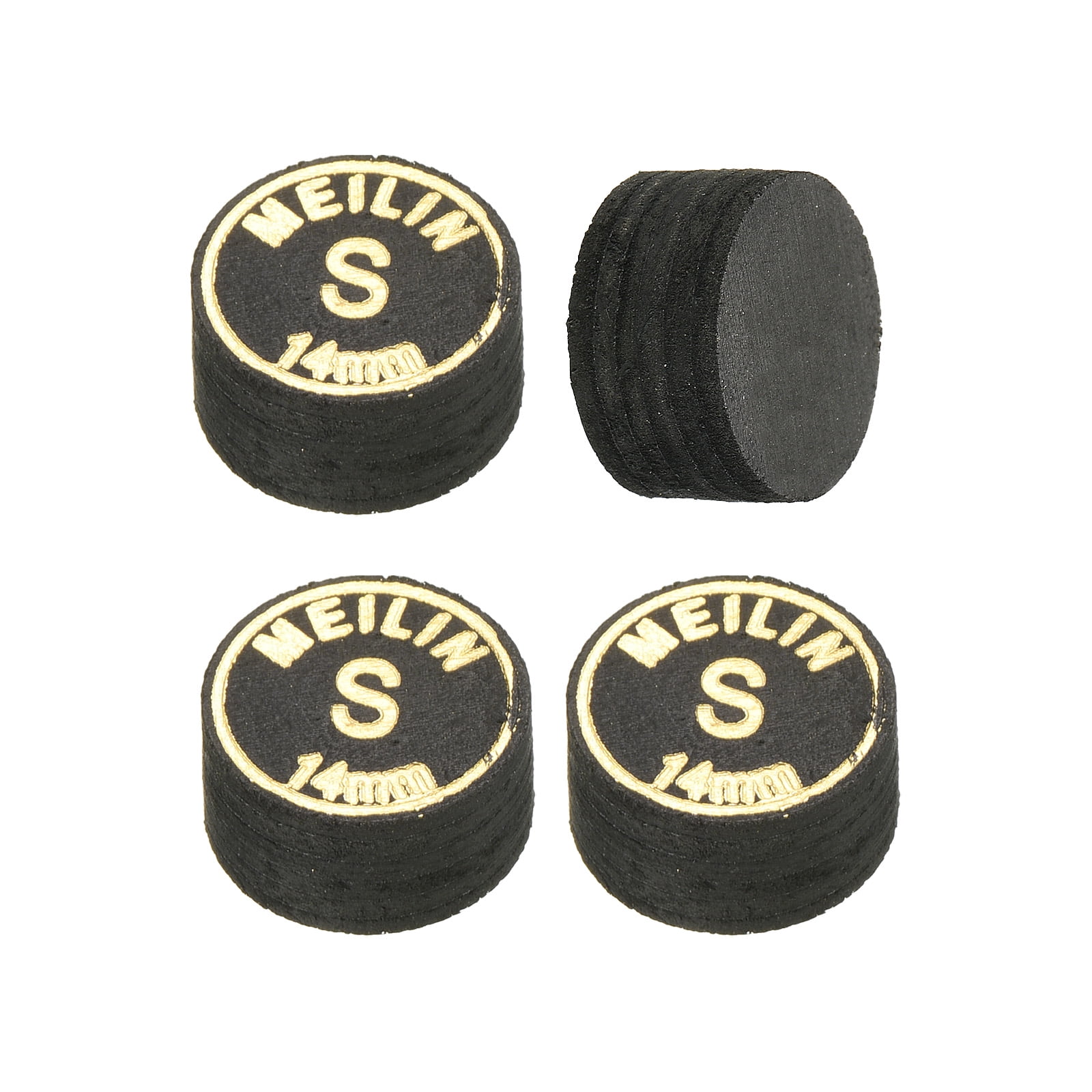 Uxcell 14mm Glue on Laminated Soft Pool Billiard Stick Cue Tips, Black ...