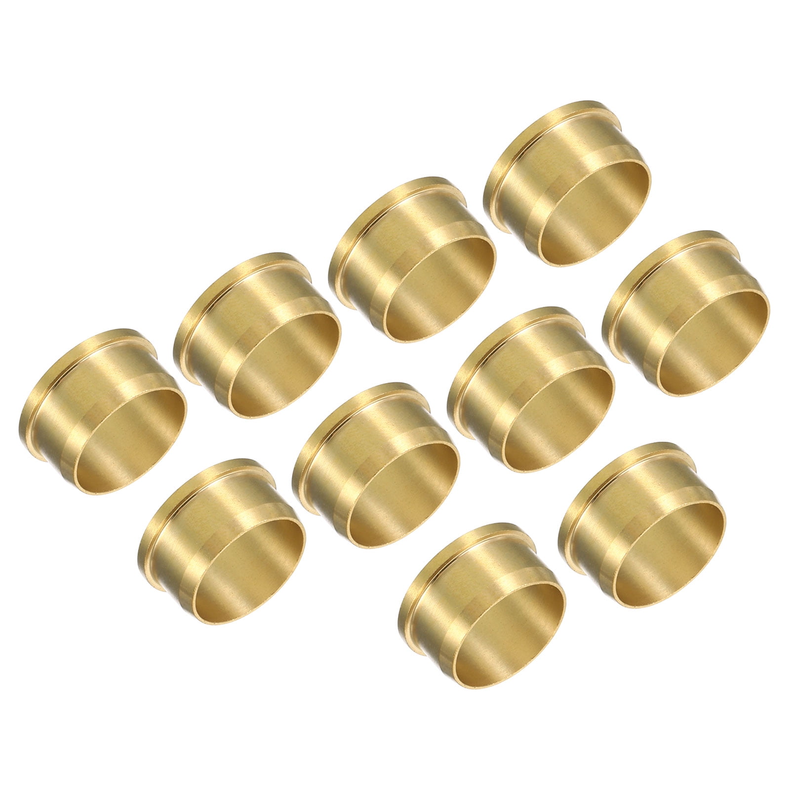 Uxcell 14mm Tube OD Brass Compression Sleeves Ferrules 10 Pack Brass ...