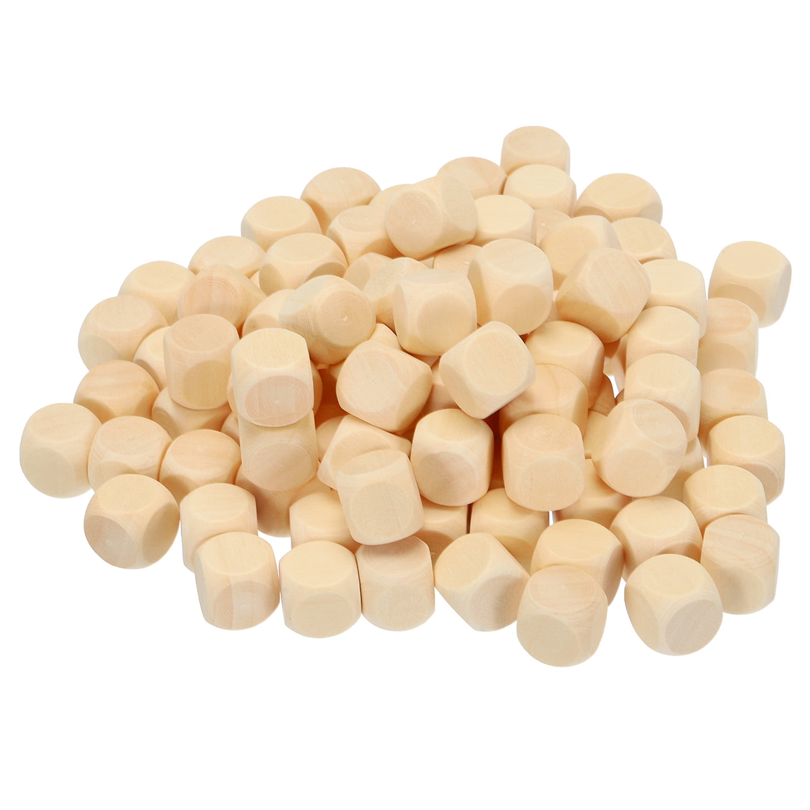 Uxcell 14mm Wooden Blank Dice, 120Pcs Unfinished 6 Sides Cube Dice with ...