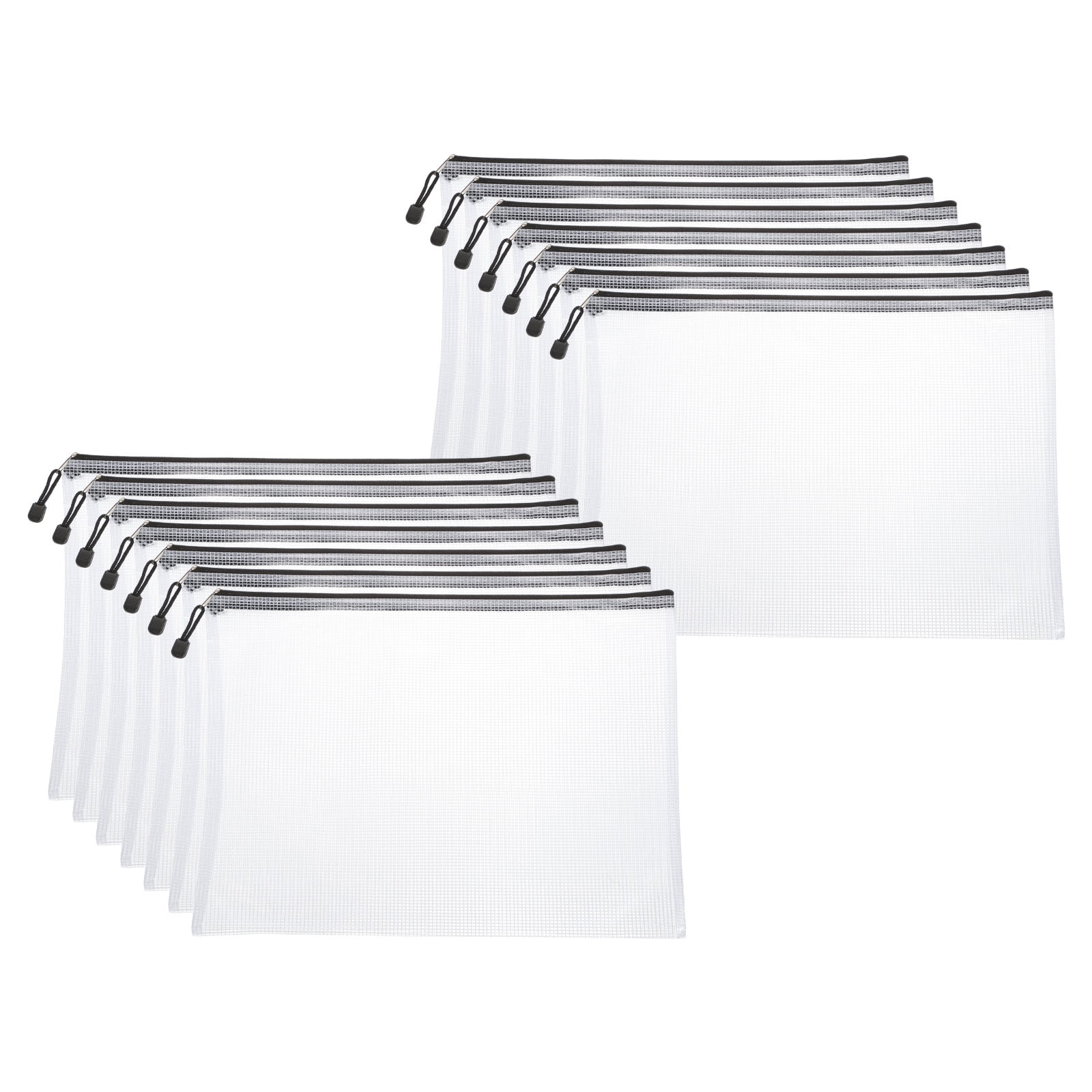 Uxcell 14pcs Mesh Zipper Pouch Bags A3 17" x 12" Plastic Waterproof ...