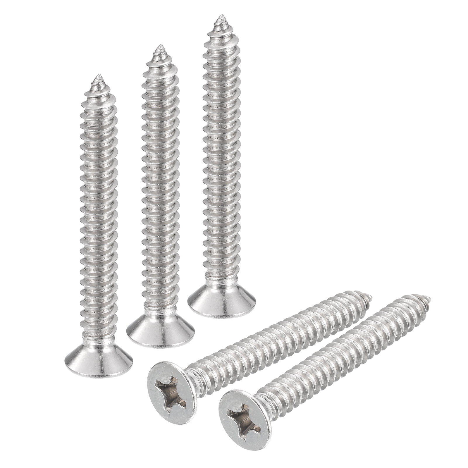 Uxcell #14x2" Wood Screws, 15 Pack Phillips Self Tapping Screws 304 ...