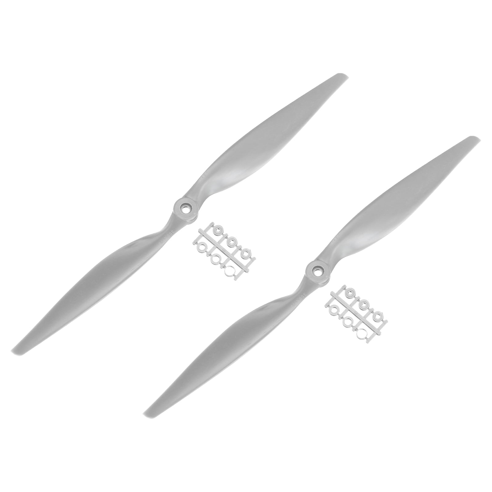 Uxcell 14x7 Inch RC Propellers 2-Vane Blades Props Gray with Adapter ...