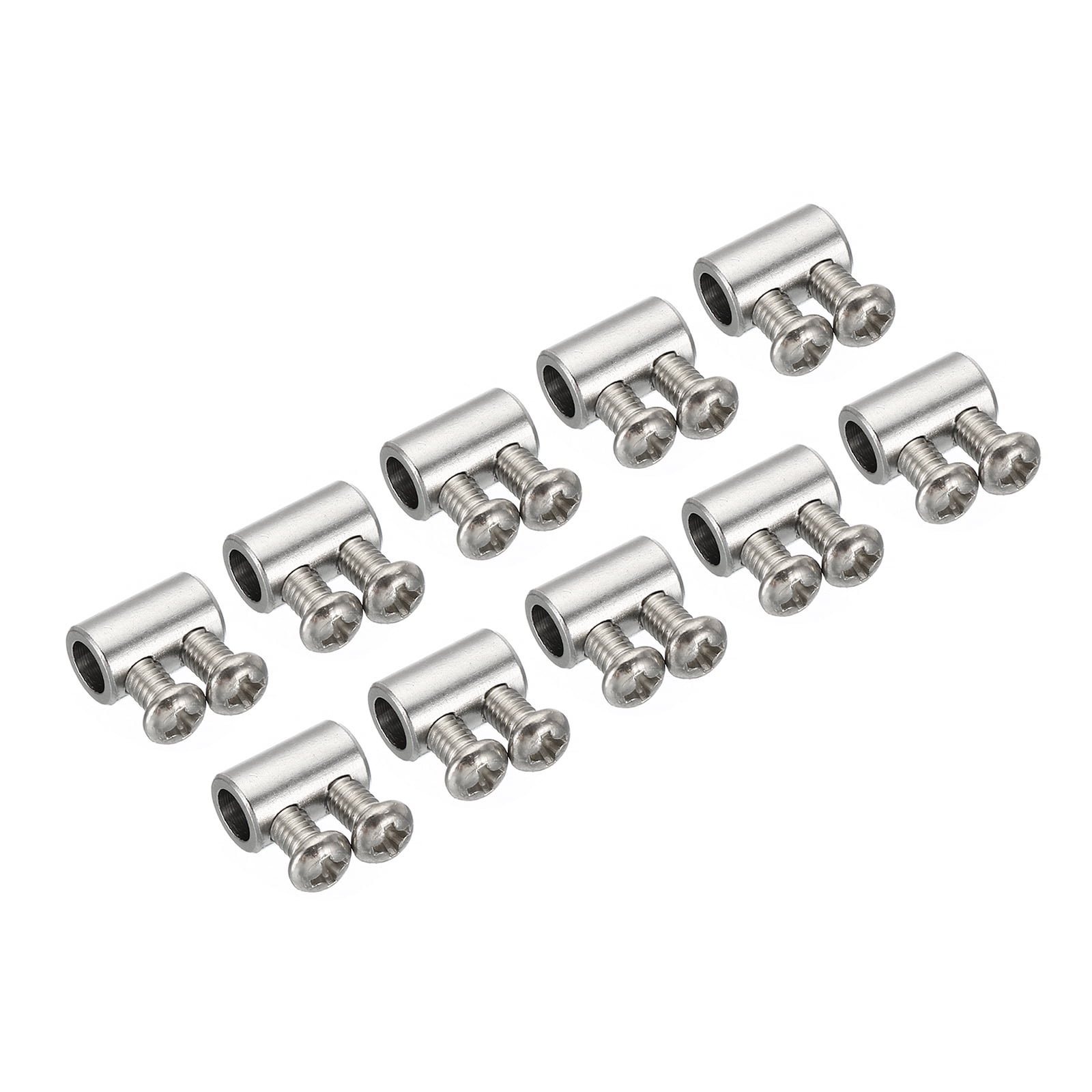 Uxcell 14x8mm Wire Rope Clips Set, 10 Pcs 5mm Hole Steel Double Holes ...