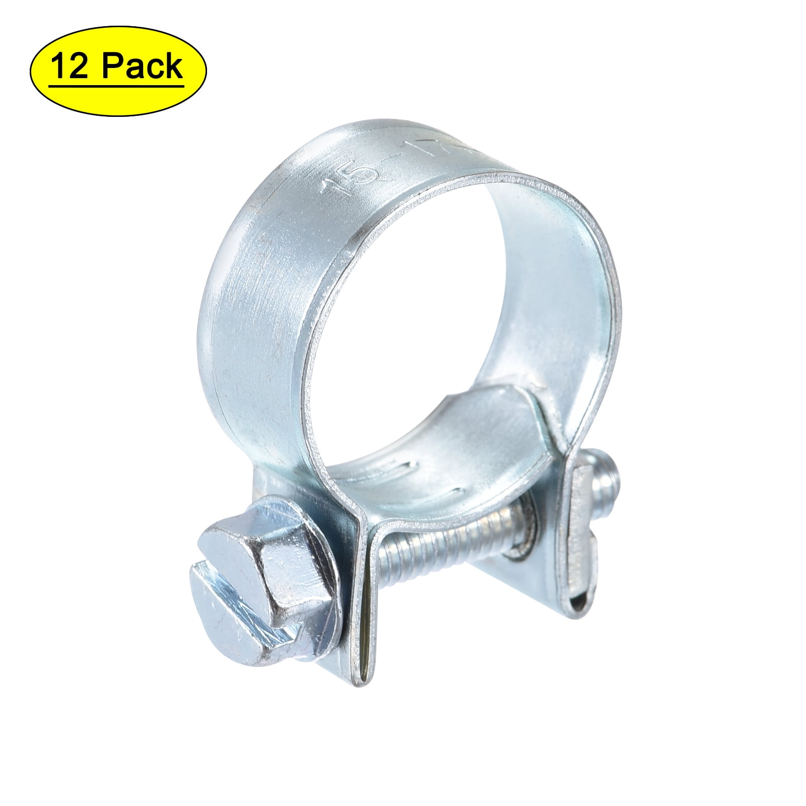 Uxcell 15-17mm Mini Fuel Injection Hose Clamp Zinc Plated Steel Fuel ...
