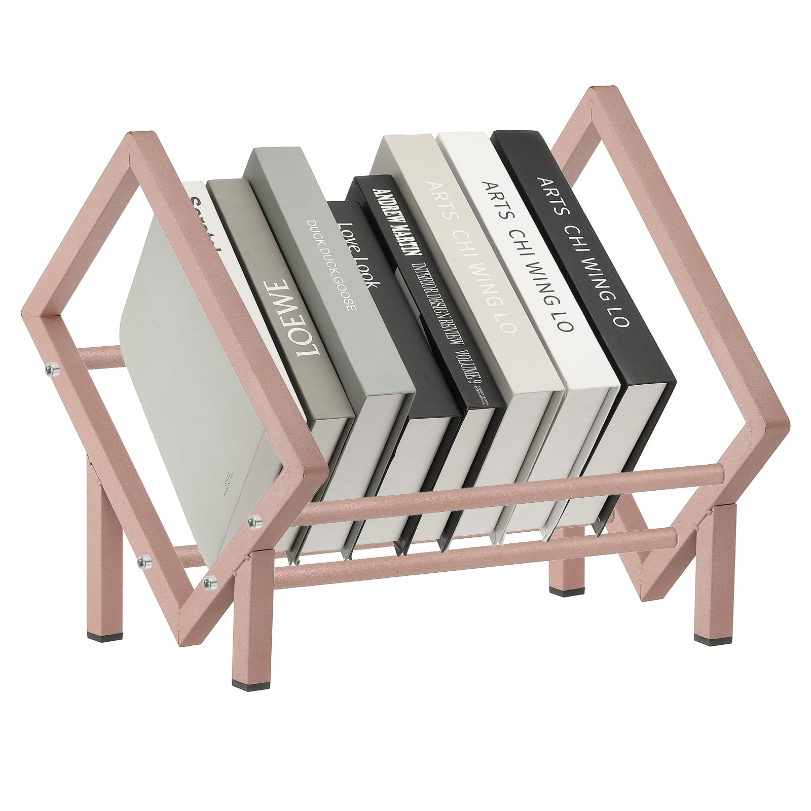 Uxcell 15.7" Metal Desk Bookshelf, Tabletop Bookcase Small Book Storage ...