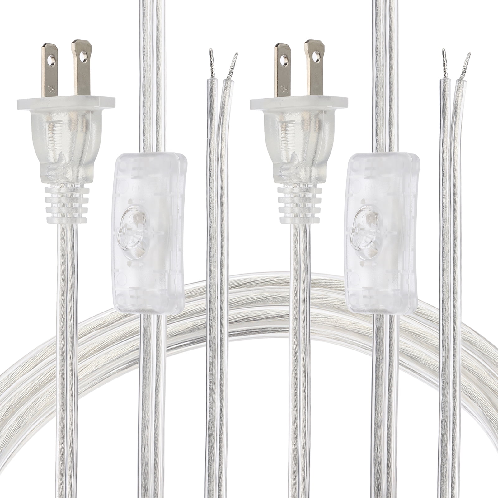 Uxcell 15 Feet 18AWG Lamp Cord with Plug, 2 Set SPT-2 UL List Lamp ...