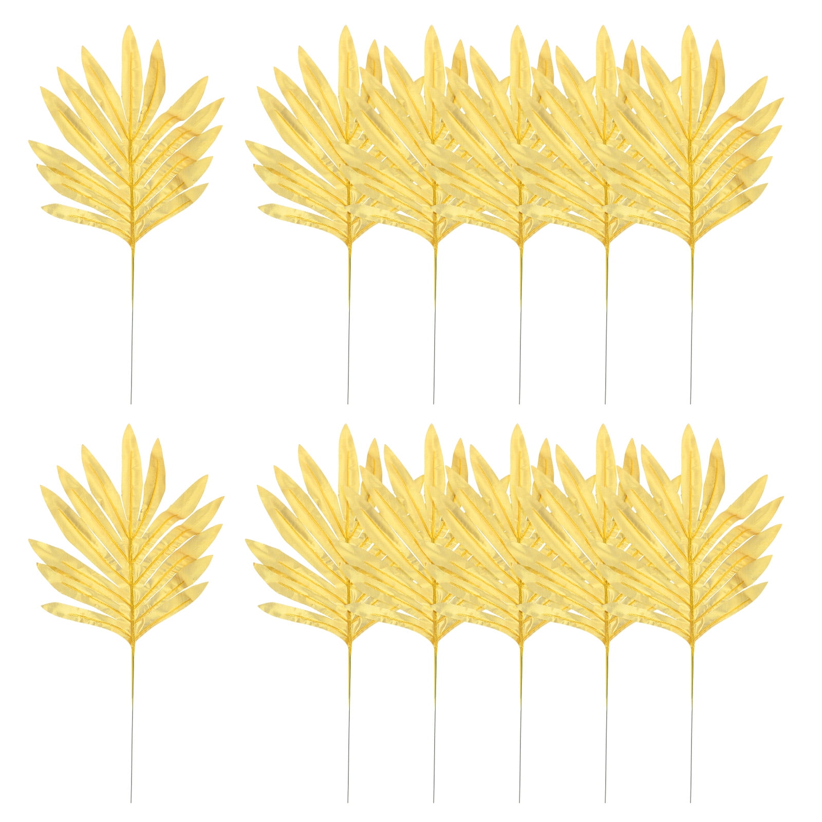 Uxcell 15" Gold Palm Leaves, 12 Pack Artificial Palm Leaves Faux Palm ...