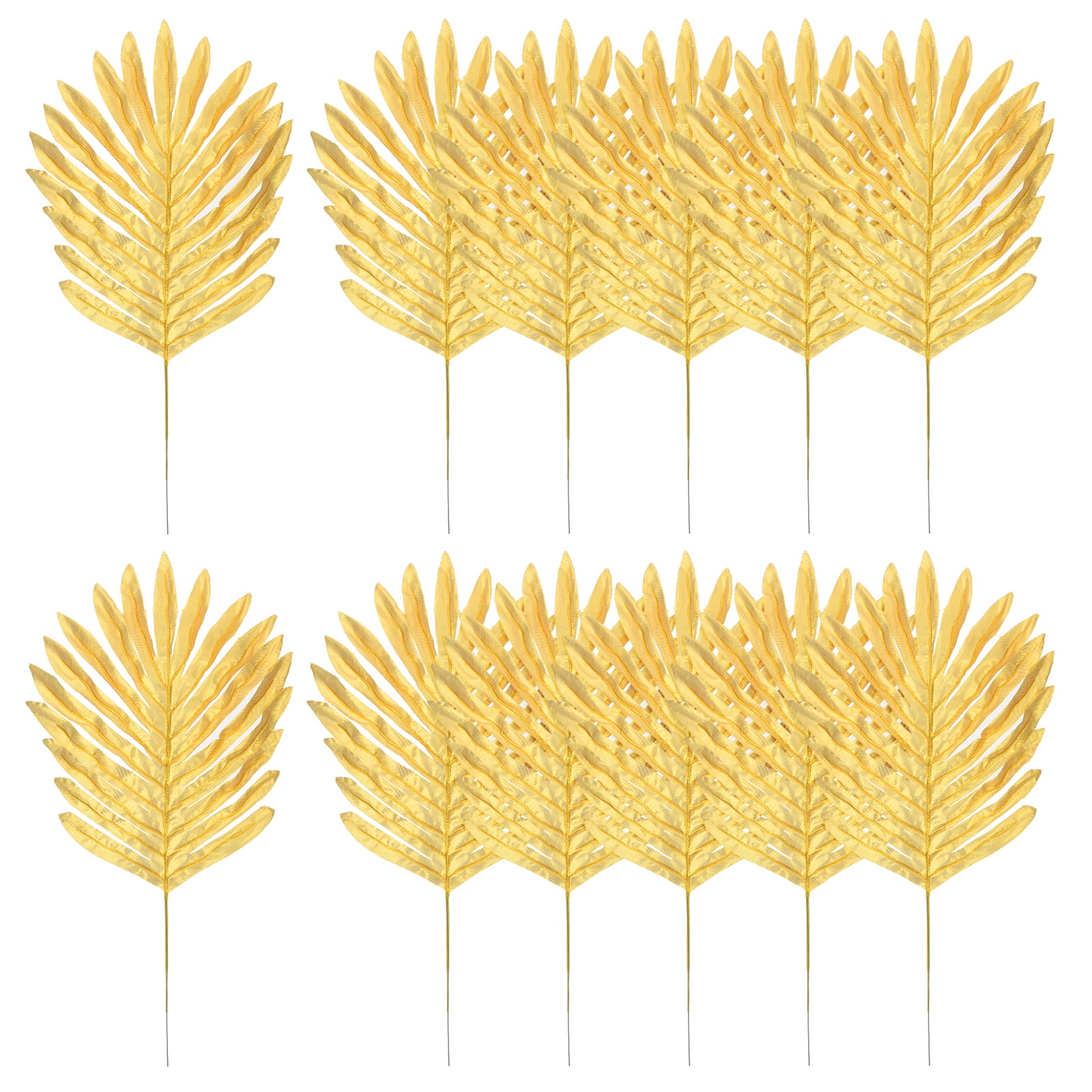 Uxcell 15" Gold Palm Leaves, 12 Pack Artificial Palm Leaves Faux Palm ...
