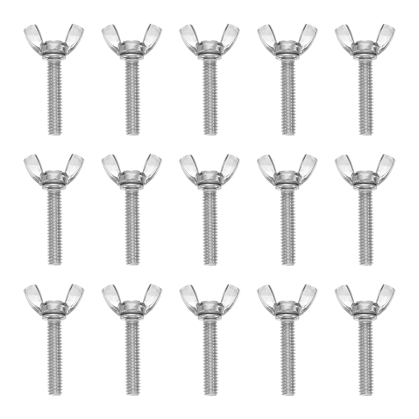 Uxcell 15 Pack 1/4-20" x 1-1/4" Wing Butterfly Screw Bolts, 304 ...