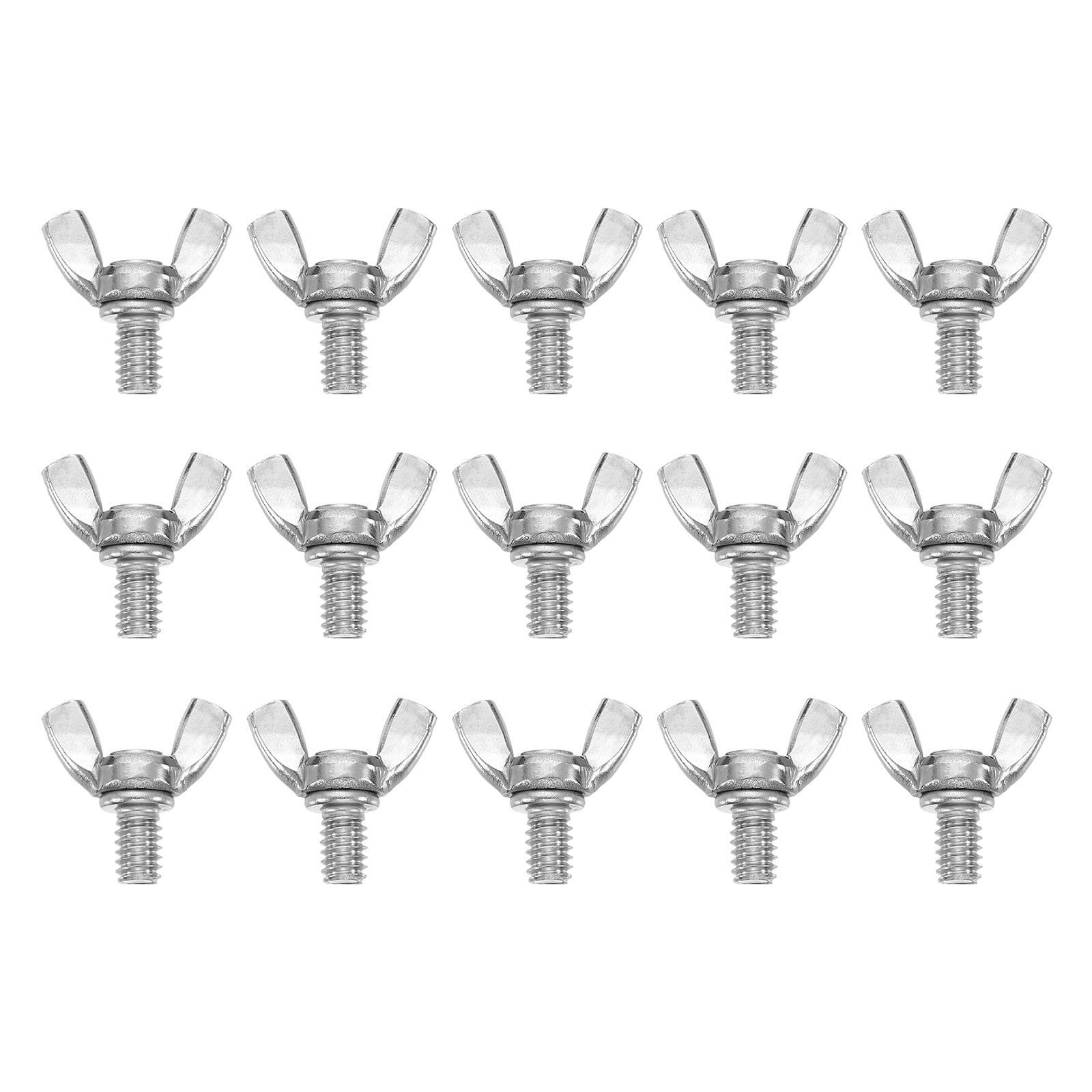 Uxcell 15 Pack 1/4-20" x 3/8" Wing Butterfly Screw Bolts, 304 Stainless ...
