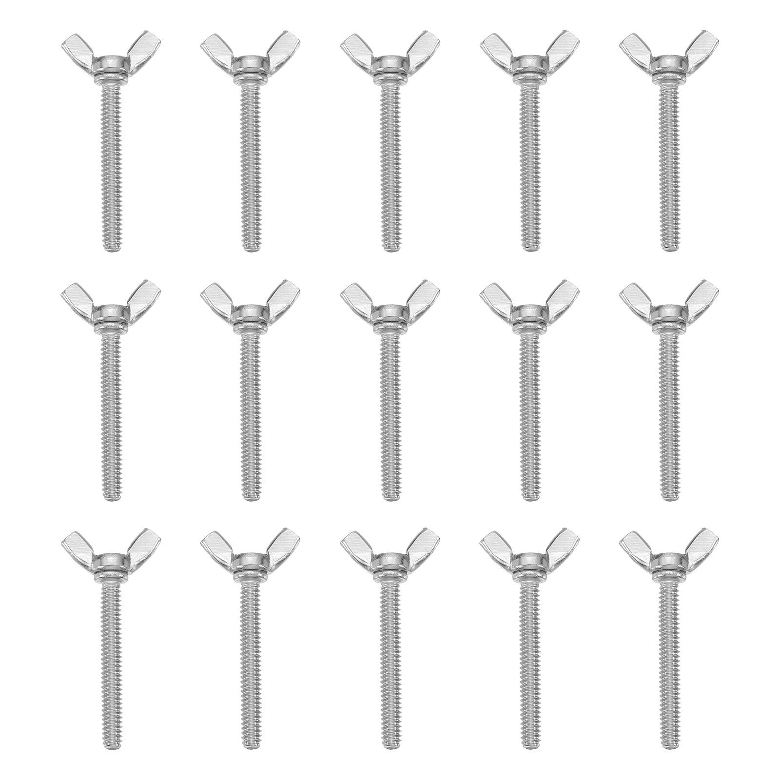 Uxcell 15 Pack 3/16-24" x 1-1/2" Wing Butterfly Screw Bolts, 304 ...