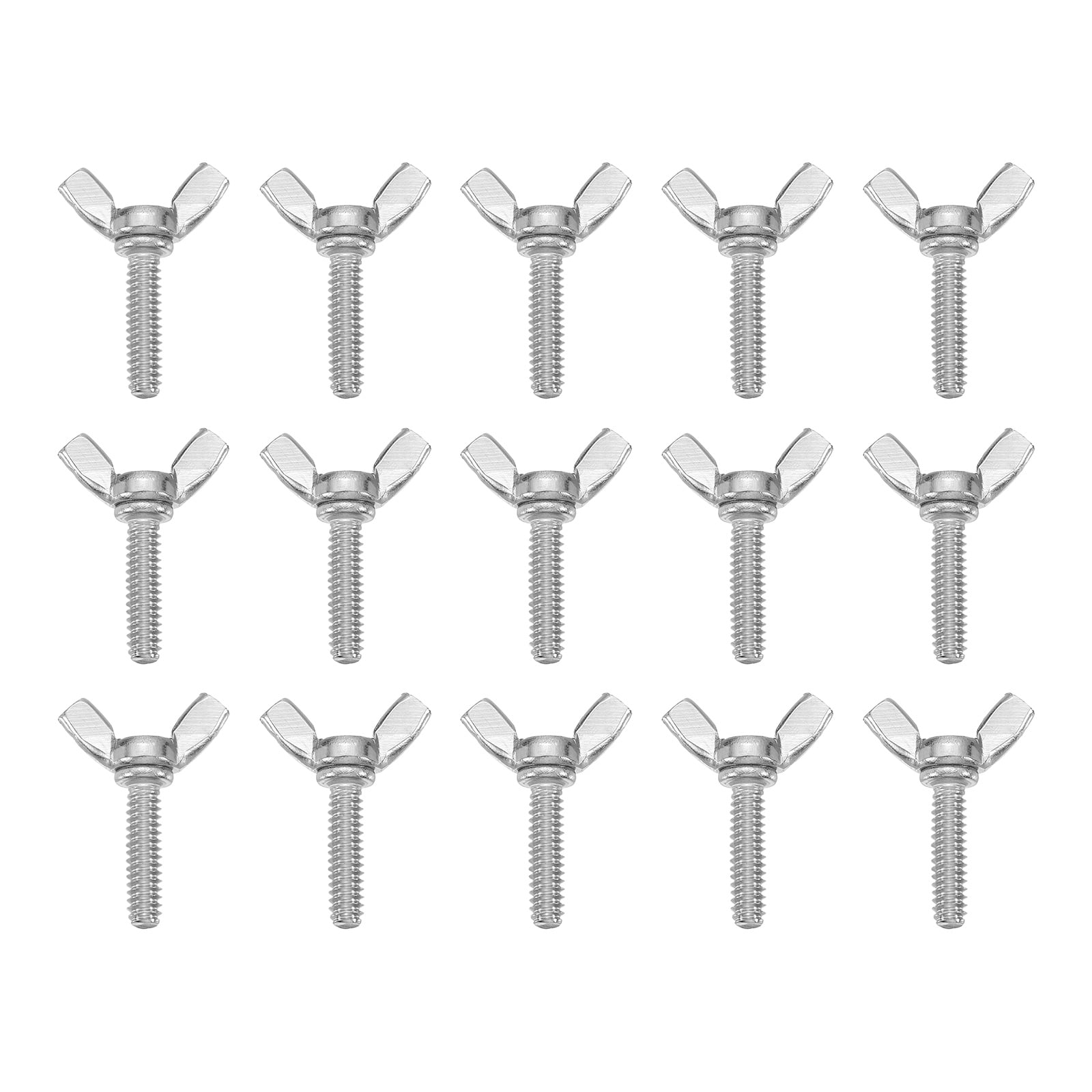Uxcell 15 Pack 3/16-24" x 3/4" Wing Butterfly Screw Bolts, 304 ...