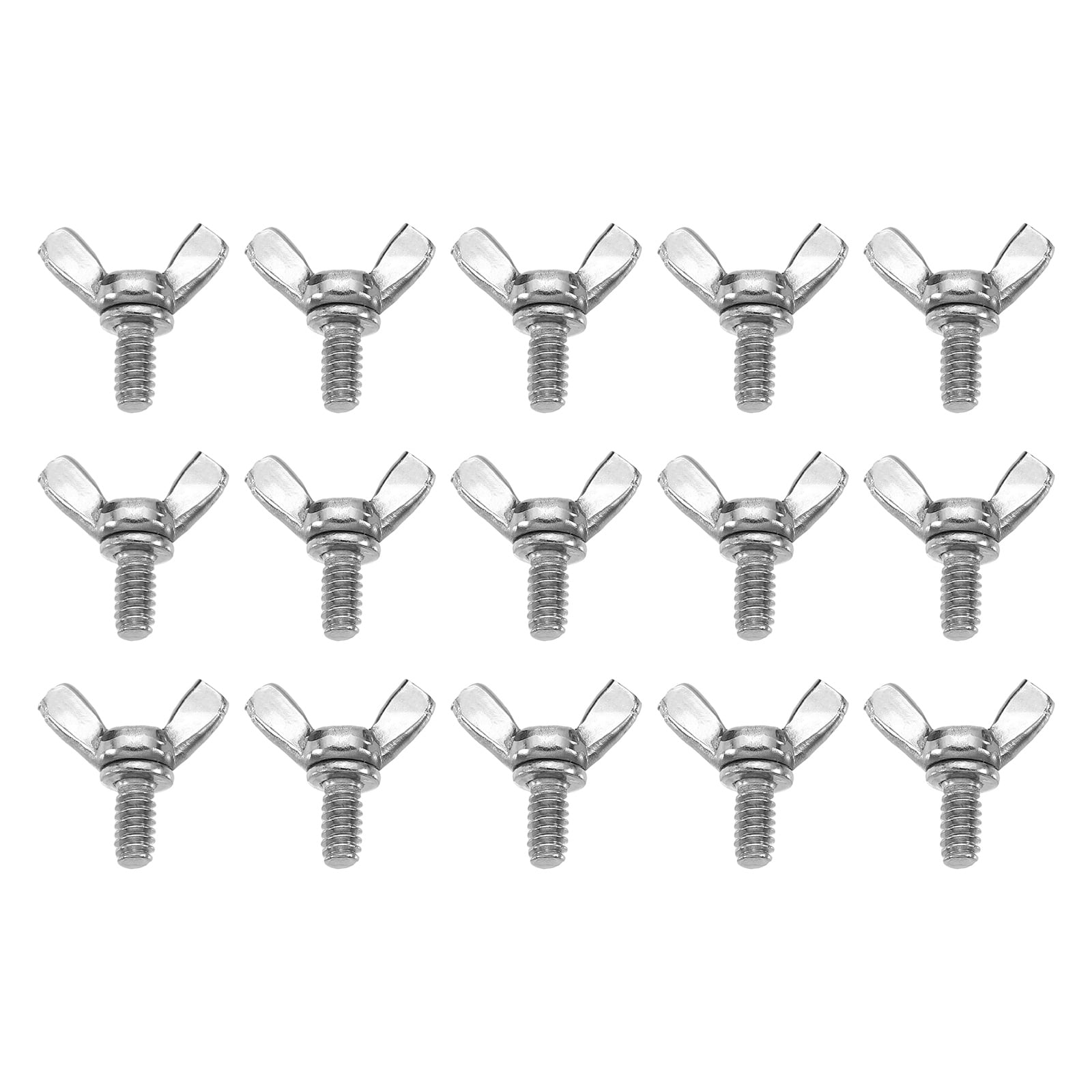Uxcell 15 Pack 3/16-24" x 3/8" Wing Butterfly Screw Bolts, 304 ...