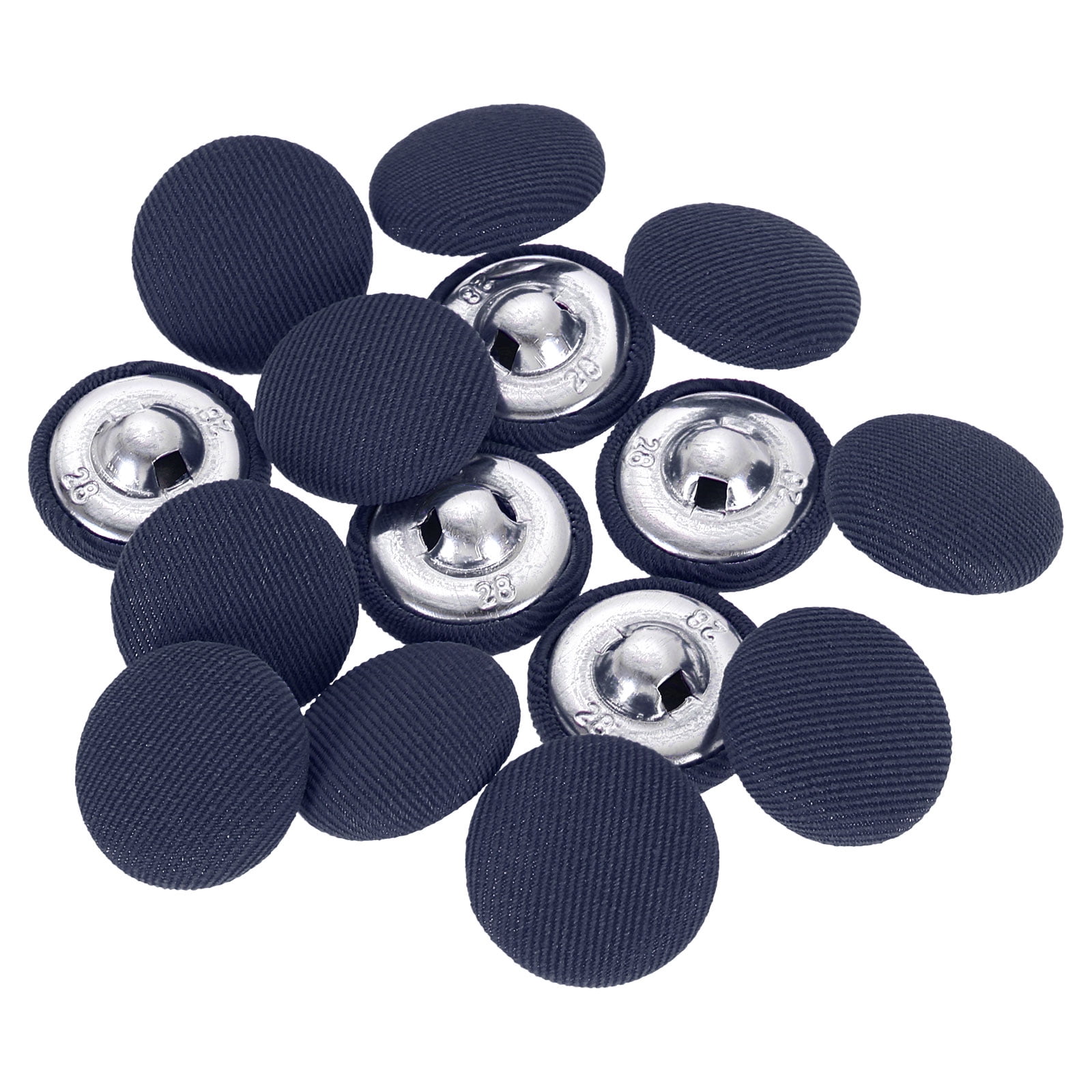 Uxcell 15 Pack Fabric Cloth Covered Button, 18mm 28L Metal Shank Round ...