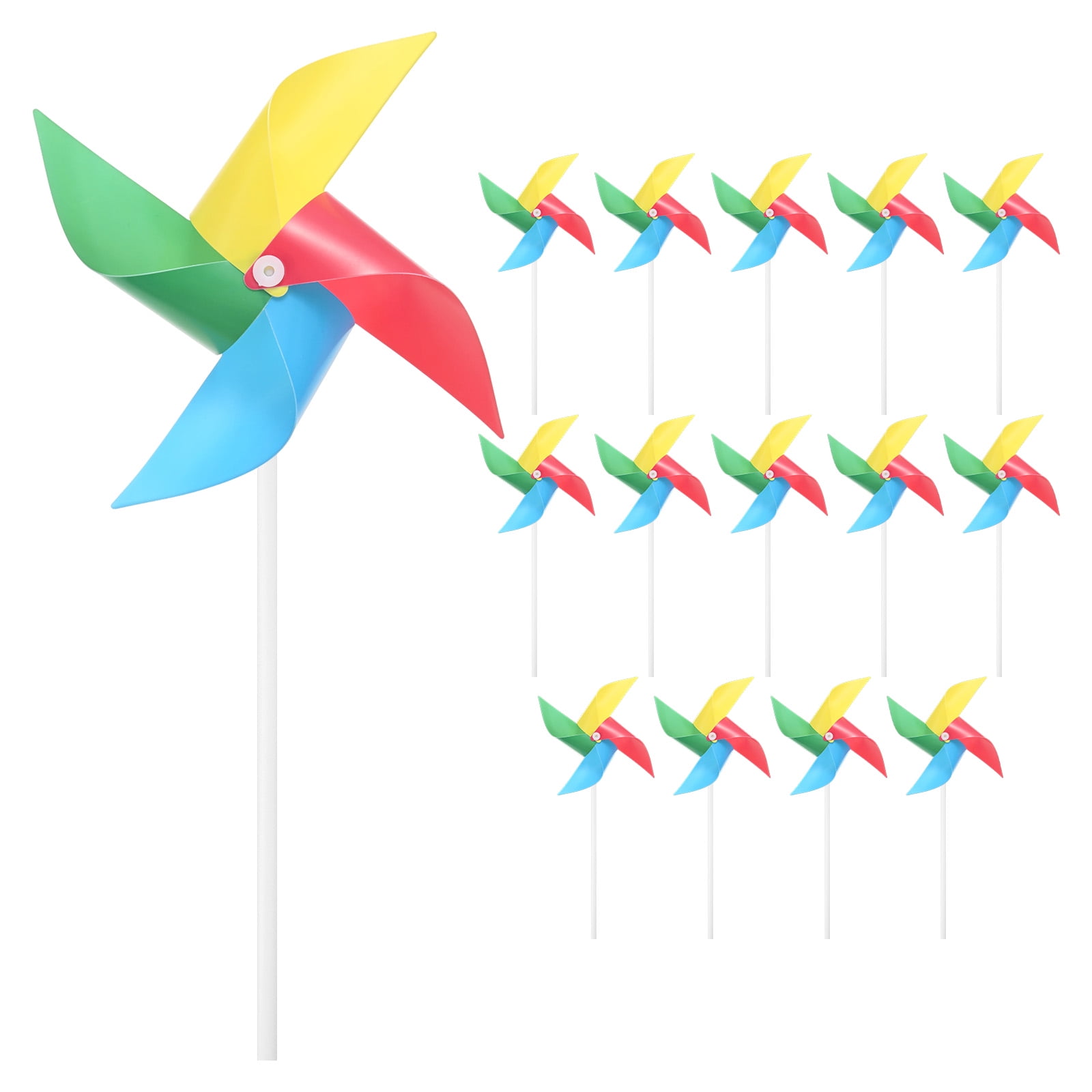 Uxcell 15-Pack Four Blades Rainbow Pinwheels, 7.5 Inch Plastic Wind ...
