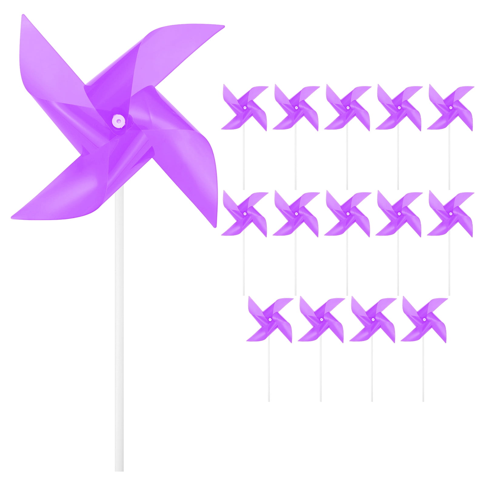 Uxcell 15-Pack Four Blades Rainbow Pinwheels, 9.1 Inch Plastic Wind ...