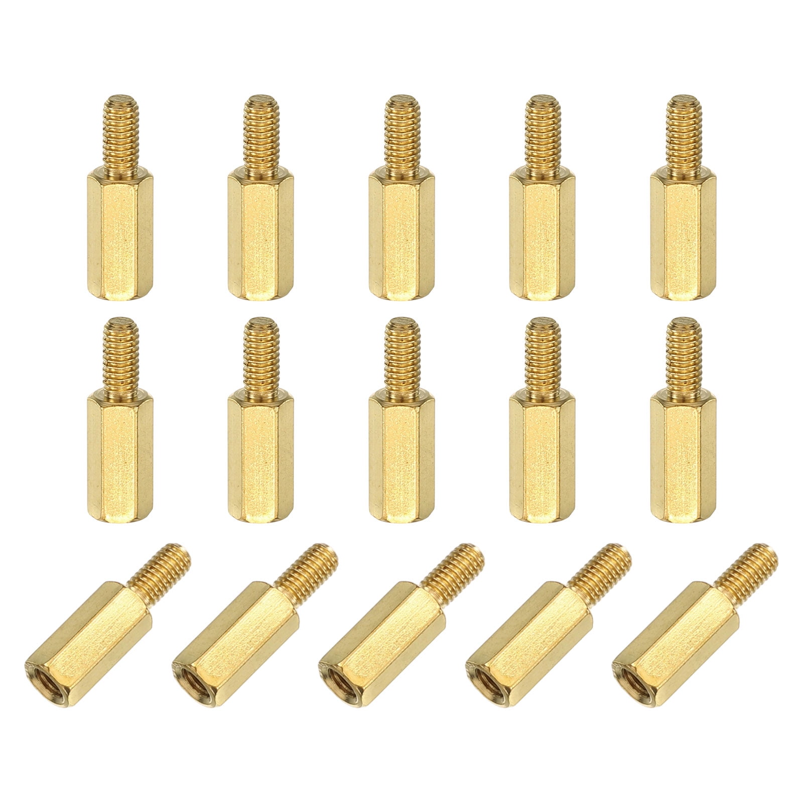 Uxcell 15 Pack Male to Female Thread Spacer Screws, M3 x 10mm + 6mm ...