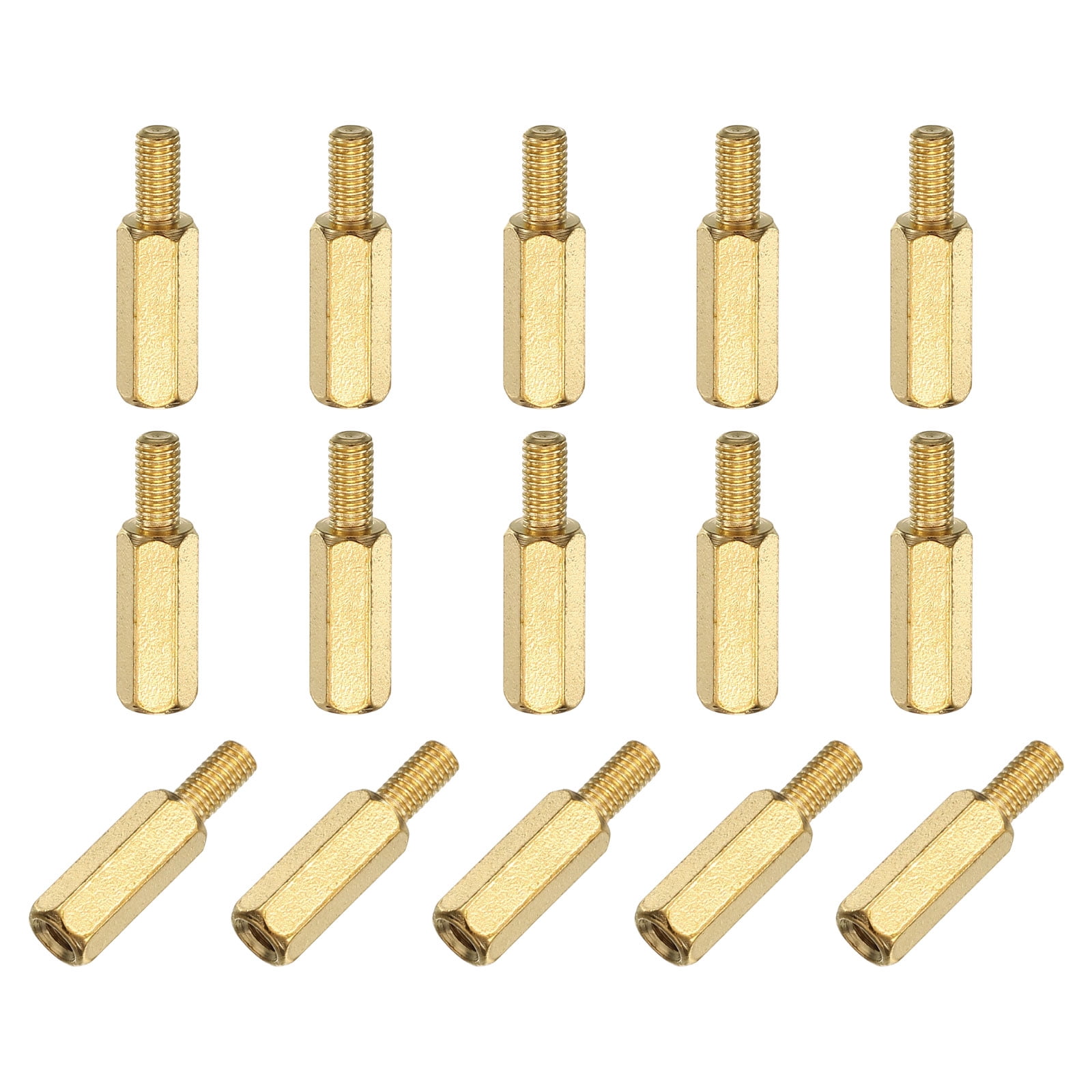 Uxcell 15 Pack Male to Female Thread Spacer Screws, M3 x 12mm + 6mm ...