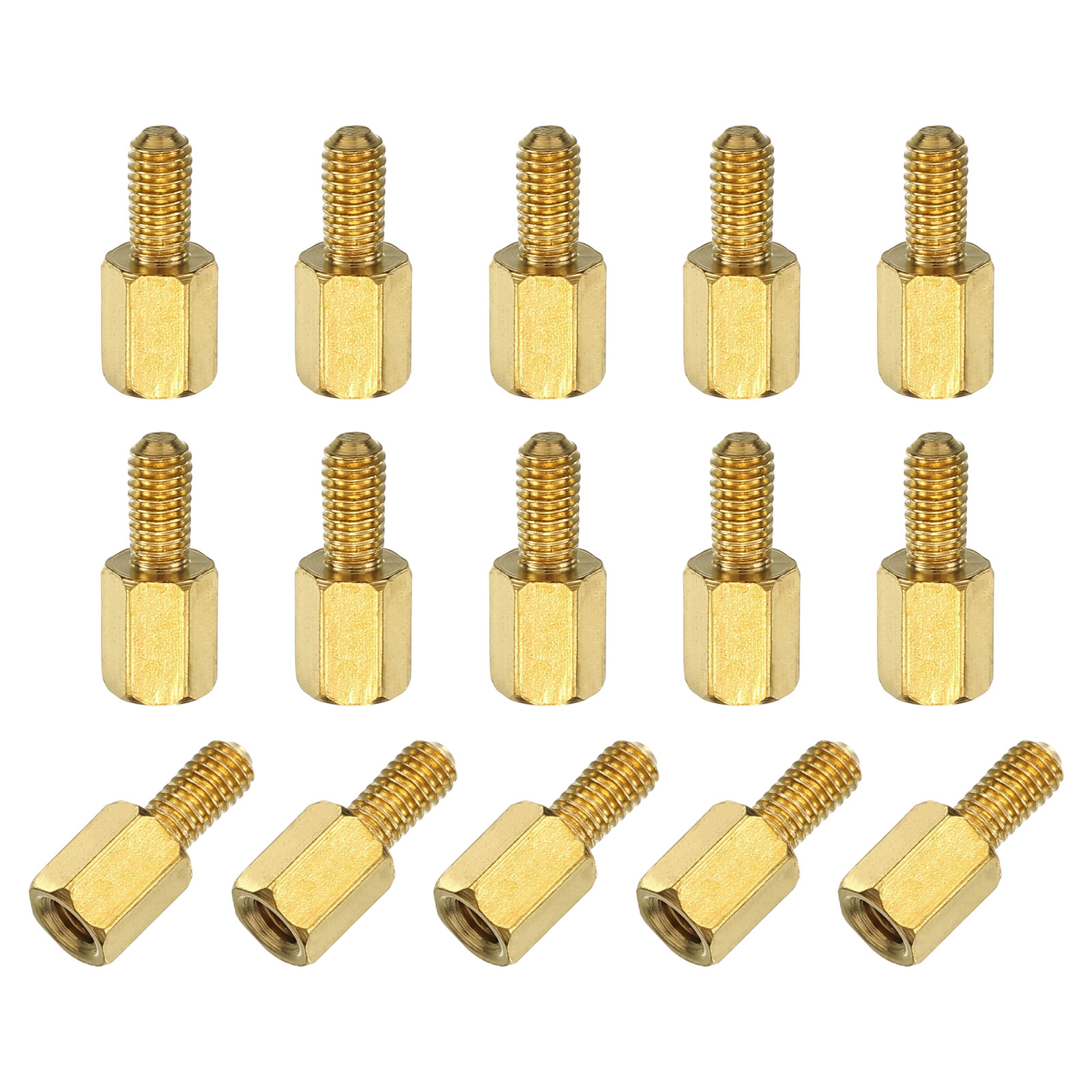 Uxcell 15 Pack Male to Female Thread Spacer Screws, M3 x 6mm + 6mm ...