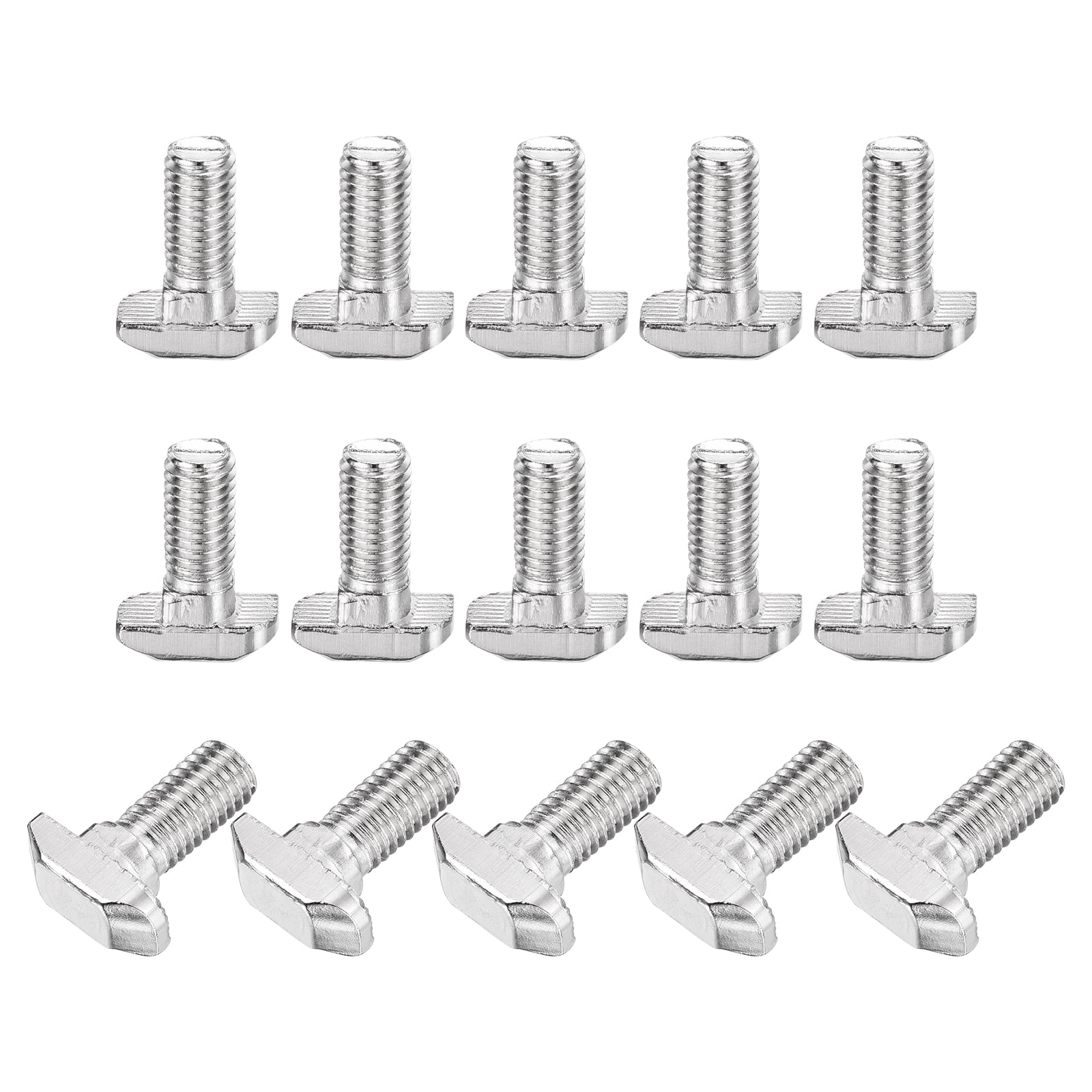 Uxcell 15 Pack T Slot Drop-in Bolt, M8 x 20mm T-Slot Bolts Carbon Steel T Shape Stud Sliding ...