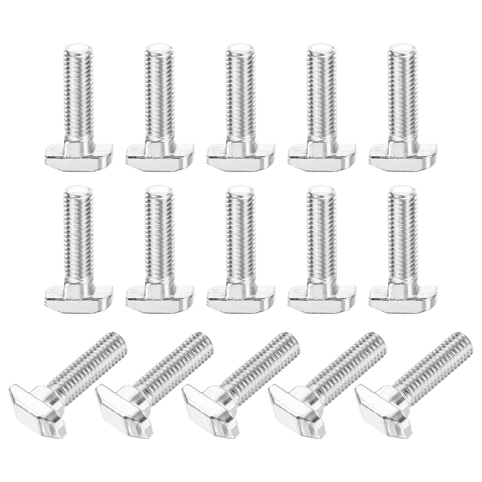 Uxcell 15 Pack T Slot Drop-in Bolt, M8 x 30mm T-Slot Bolts Carbon Steel T Shape Stud Sliding ...
