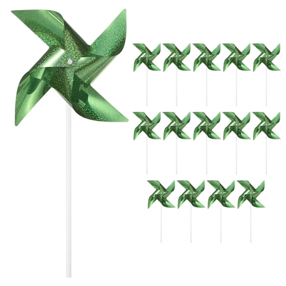 Uxcell 15-Pack Wind Spinner Sparkly Lawn Pinwheels, 9 Inch Plastic ...